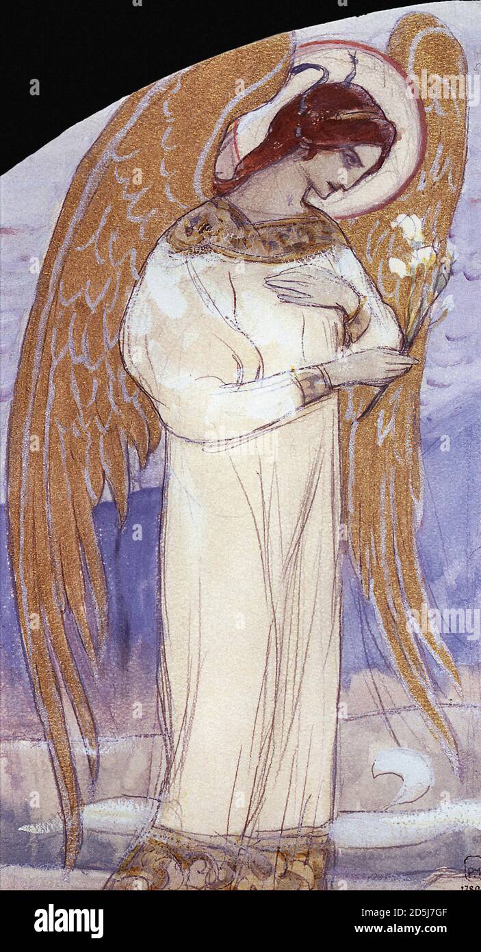 Nesterov Mikhail - Archangel Gabriel 6 - Russian School - 19th Century ...
