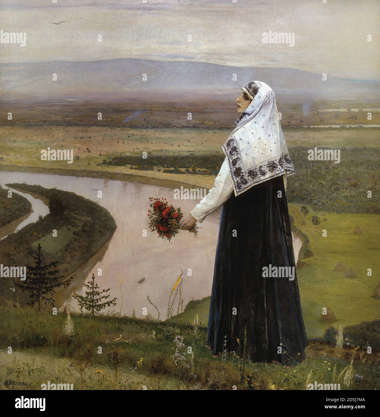 Nesterov Mikhail - on the Hills 2 - Russian School - 19th Century Stock ...