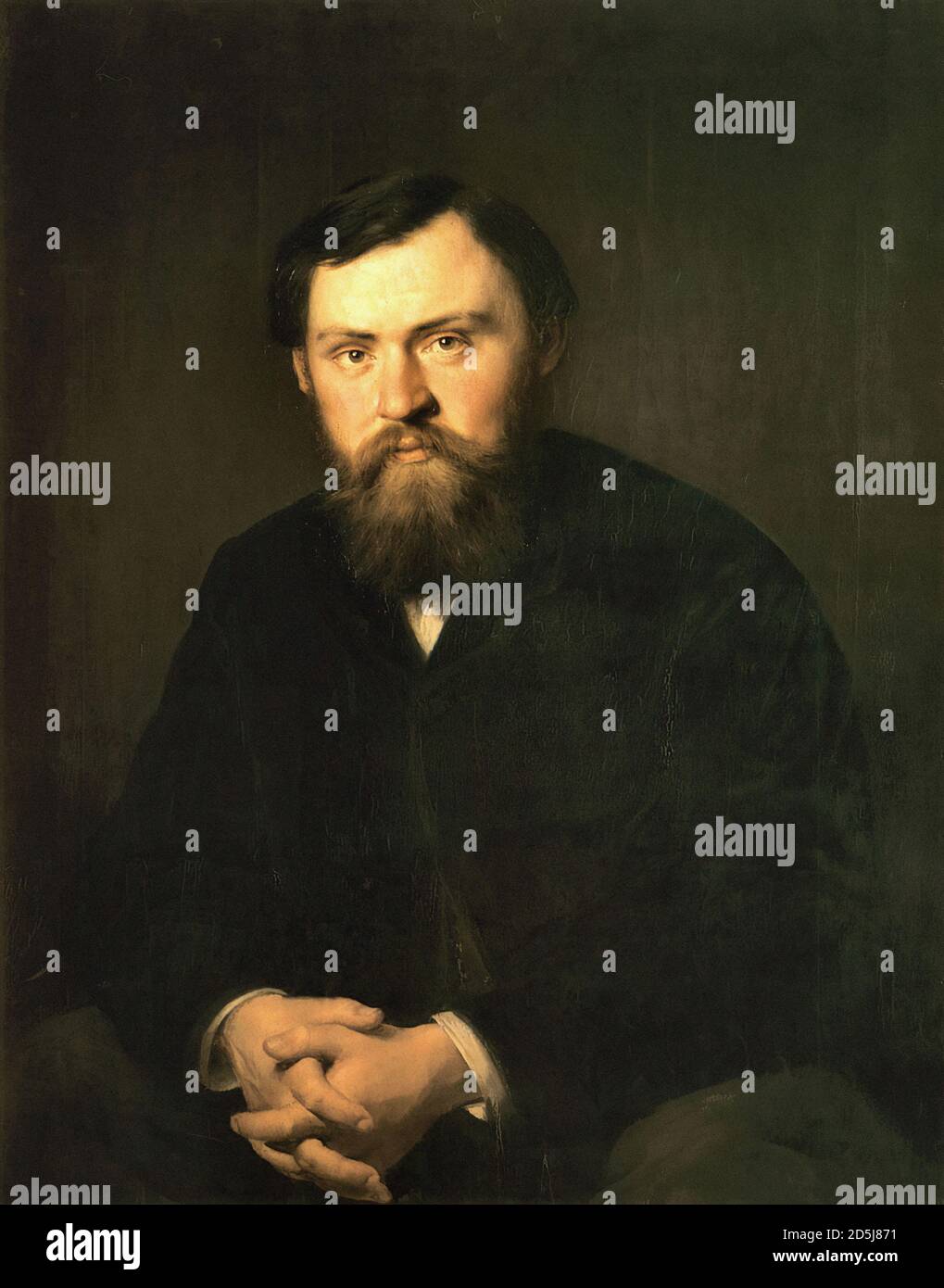 Perov Vasily - Portrait of Alexander Borisovsky - Russian School - 19th ...