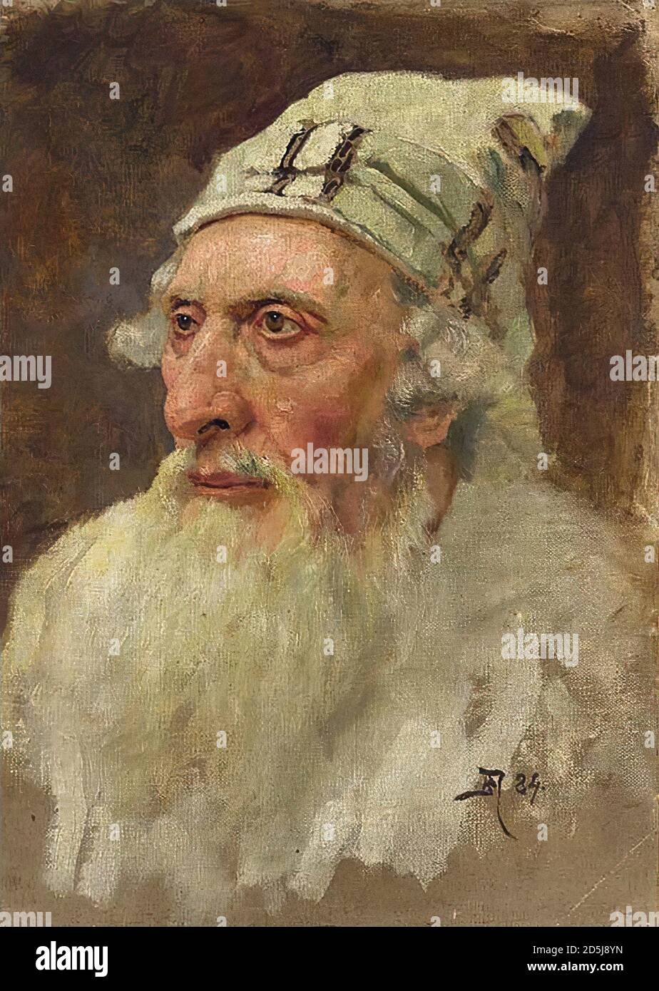 Polenov Vasiliy - Portrait of an Old Jewish Man - Russian School - 19th ...