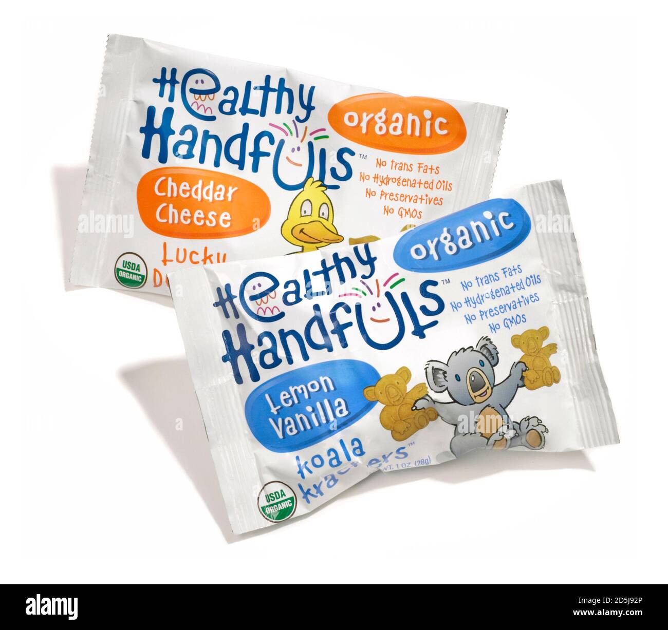 healthy handfuls organic, animal-shaped, kids snacks photographed on a ...