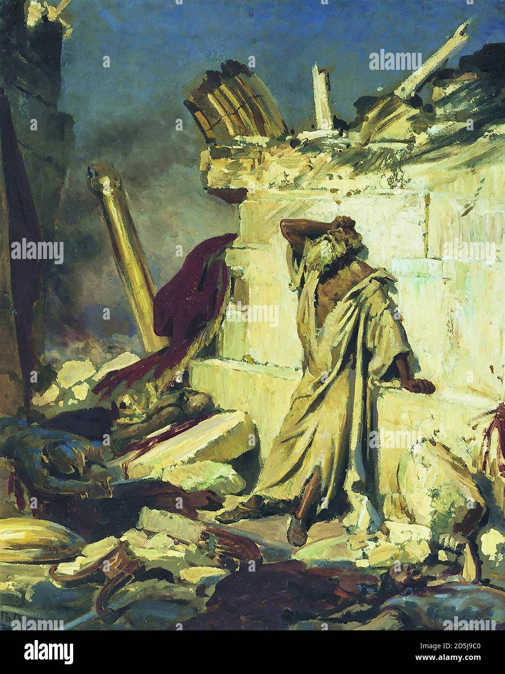 Repin Ilja - Cry of the Prophet Jeremiah on the Ruins of Jerusalem ...