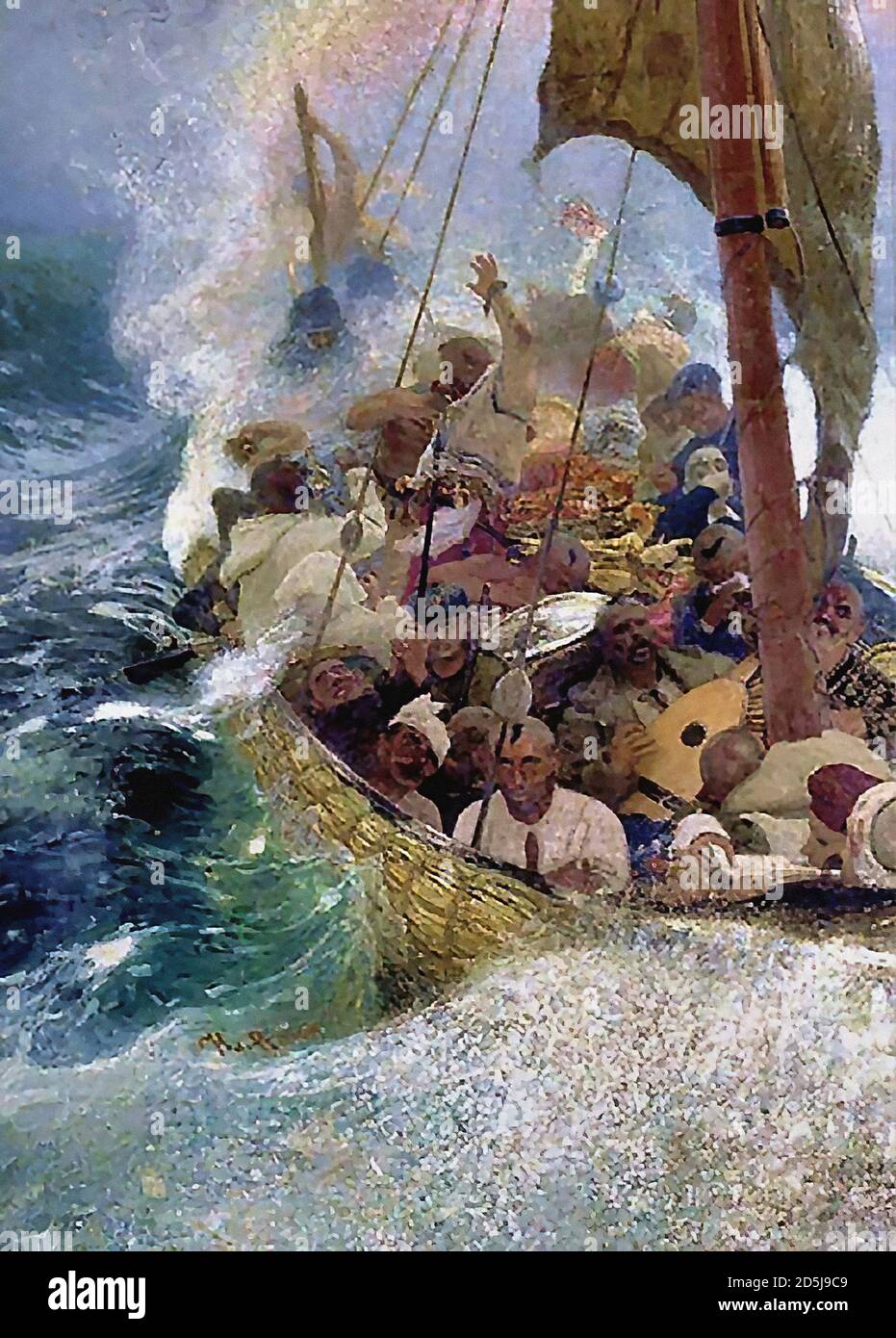 Repin Ilja - Cossacks on the Black Sea - Russian School - 19th Century ...