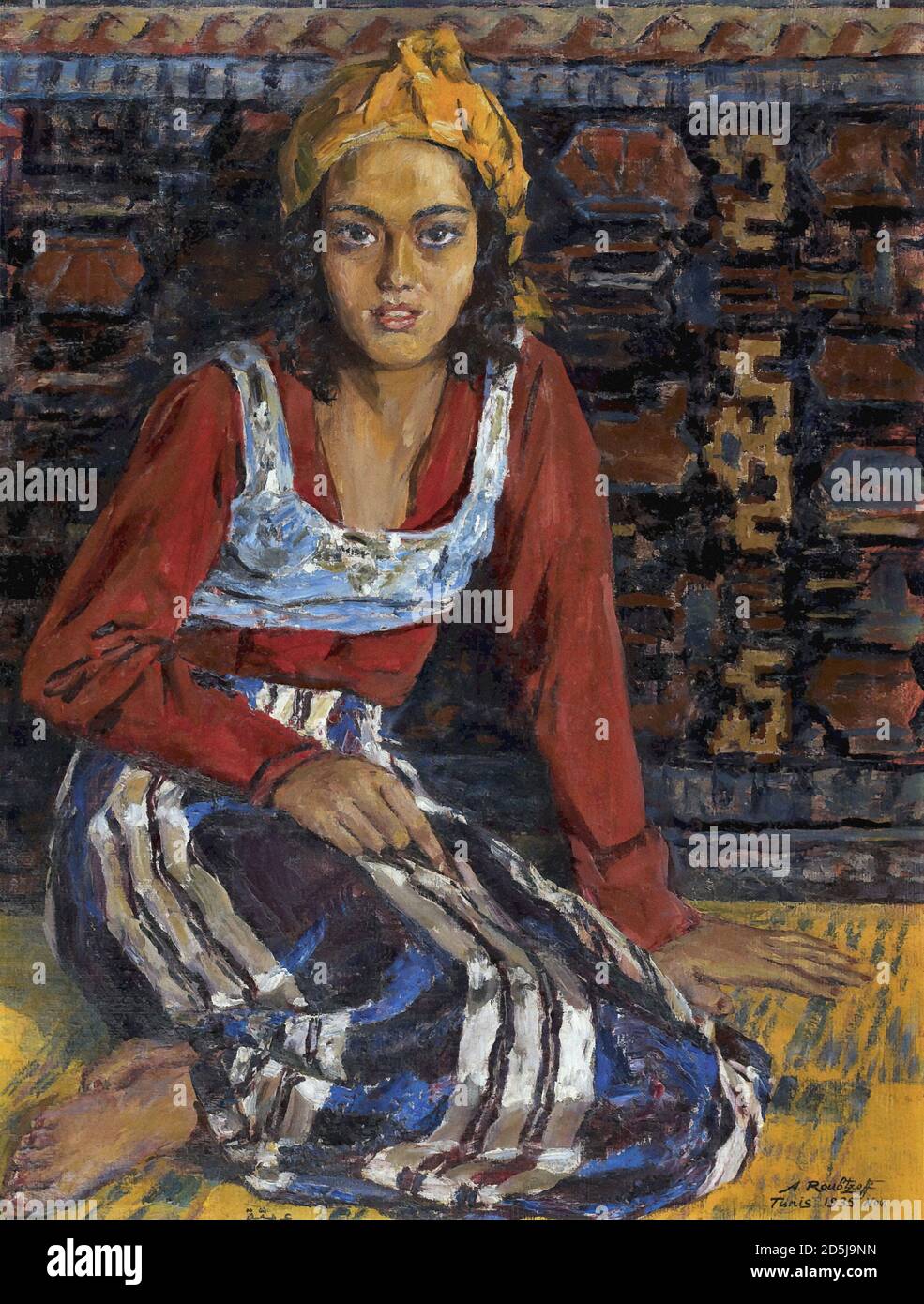 Roubtzoff Alexandre - Bedouine De Tunis - Russian School - 19th Century ...