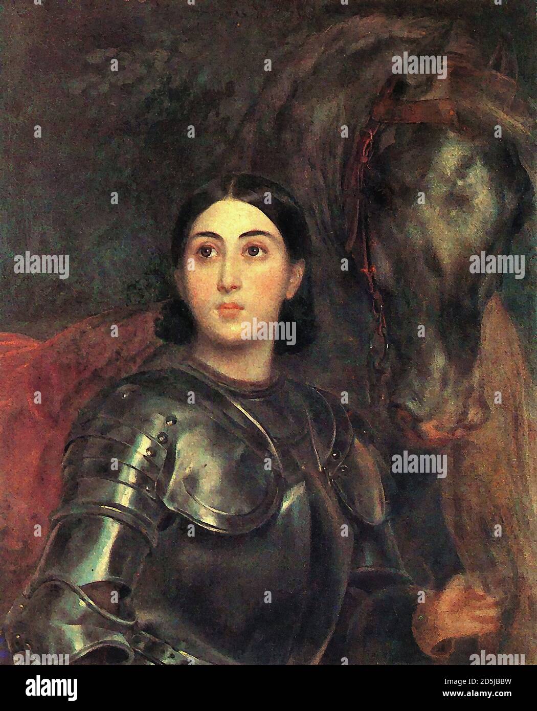 Briullov Karl - Portrait of Juliette Tittoni in Armor - Russian School ...
