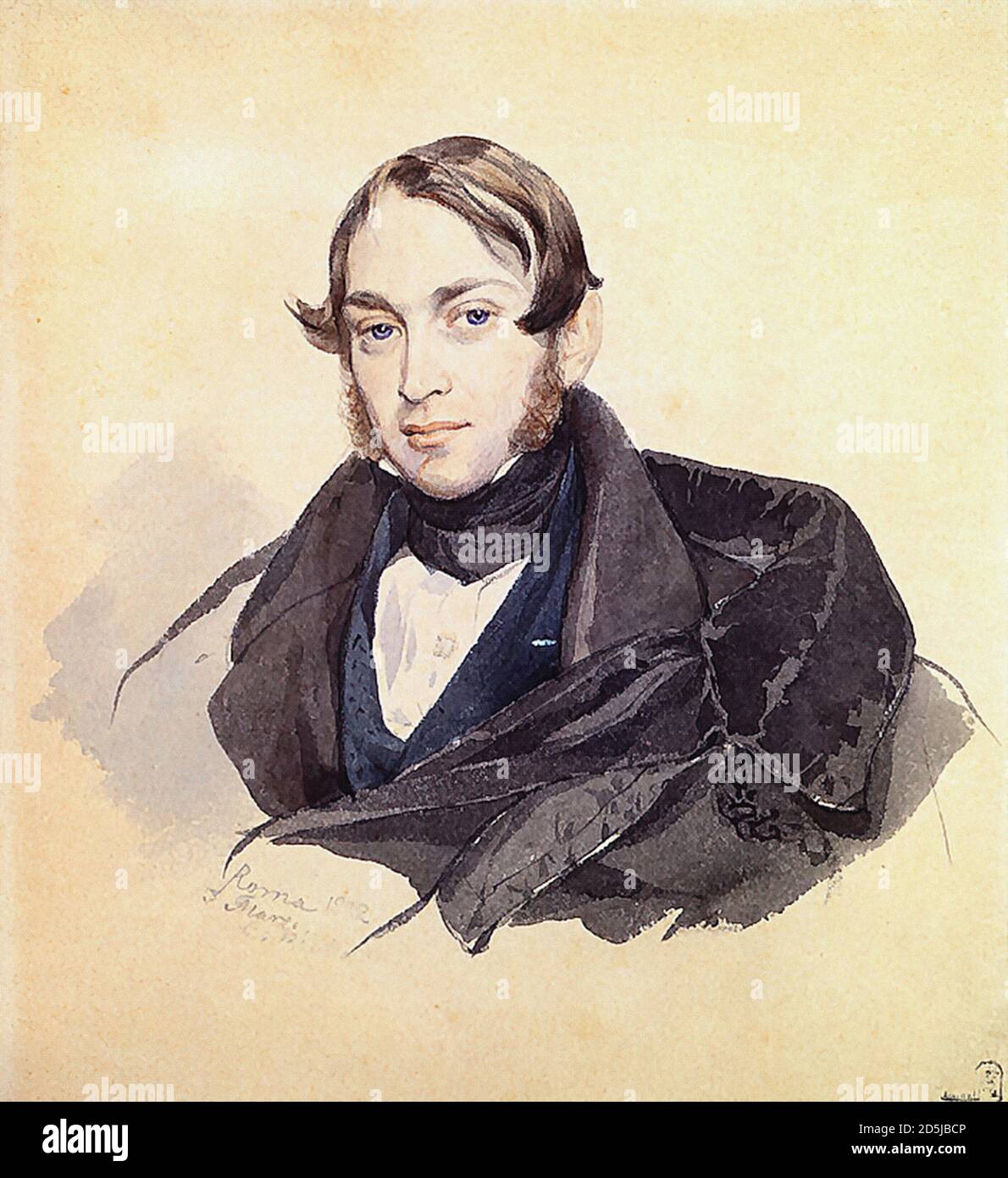 Briullov Karl - Portrait of S.a. Sobolevsky - Russian School - 19th ...