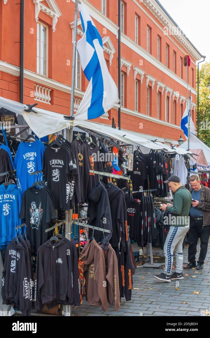 International Grand Market by the Aurajoki river in Turku Finland Stock ...