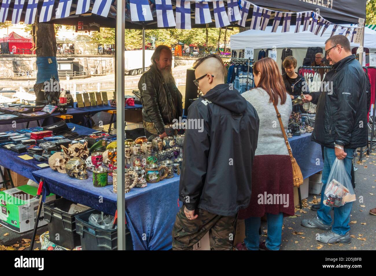International Grand Market by the Aurajoki river in Turku Finland Stock ...