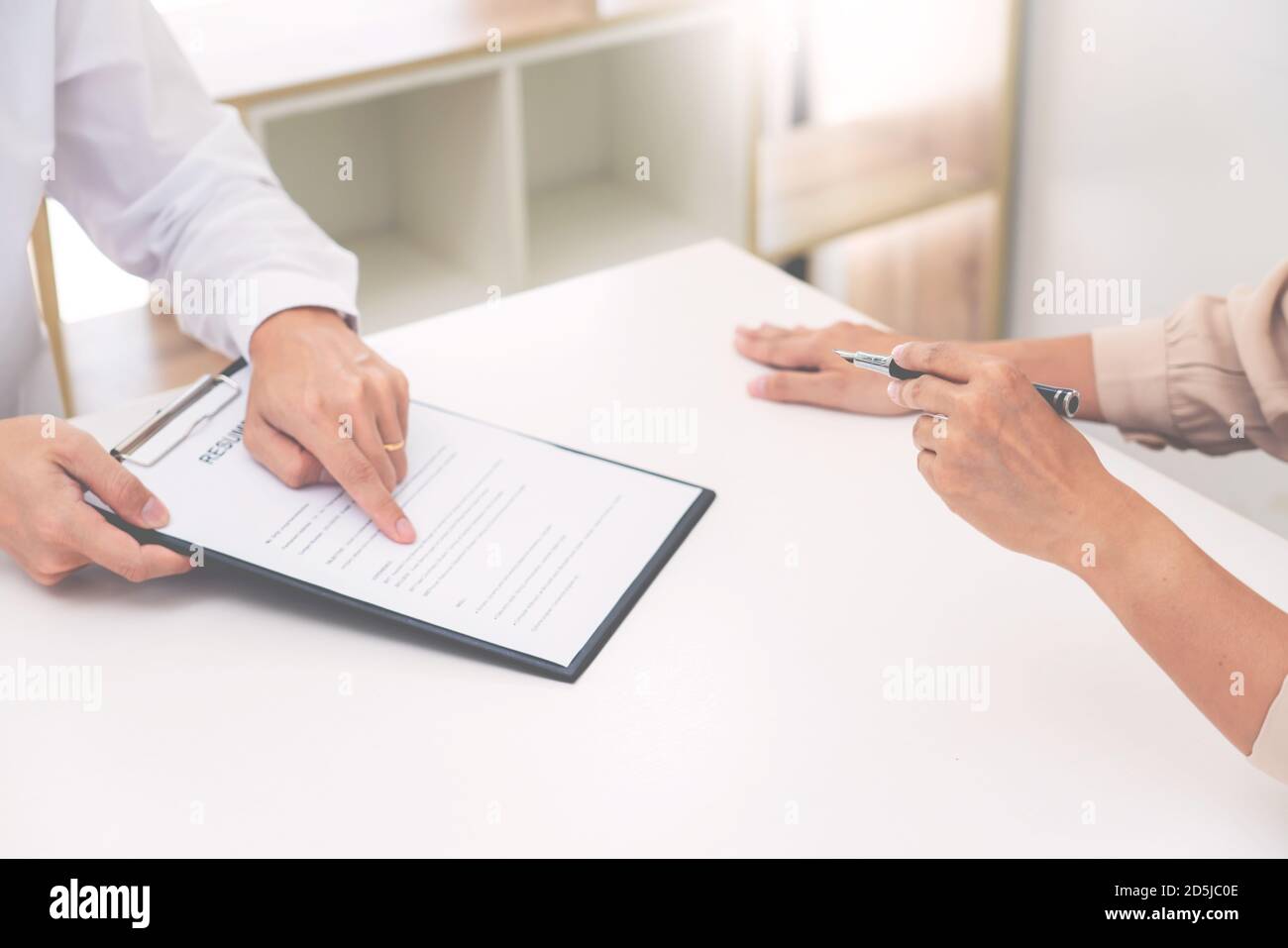 Businessman Candidate For Job applicant being interviewed hr managers ...