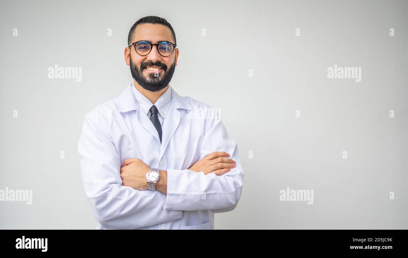 Portrait bearded smiling male doctor hi-res stock photography and ...