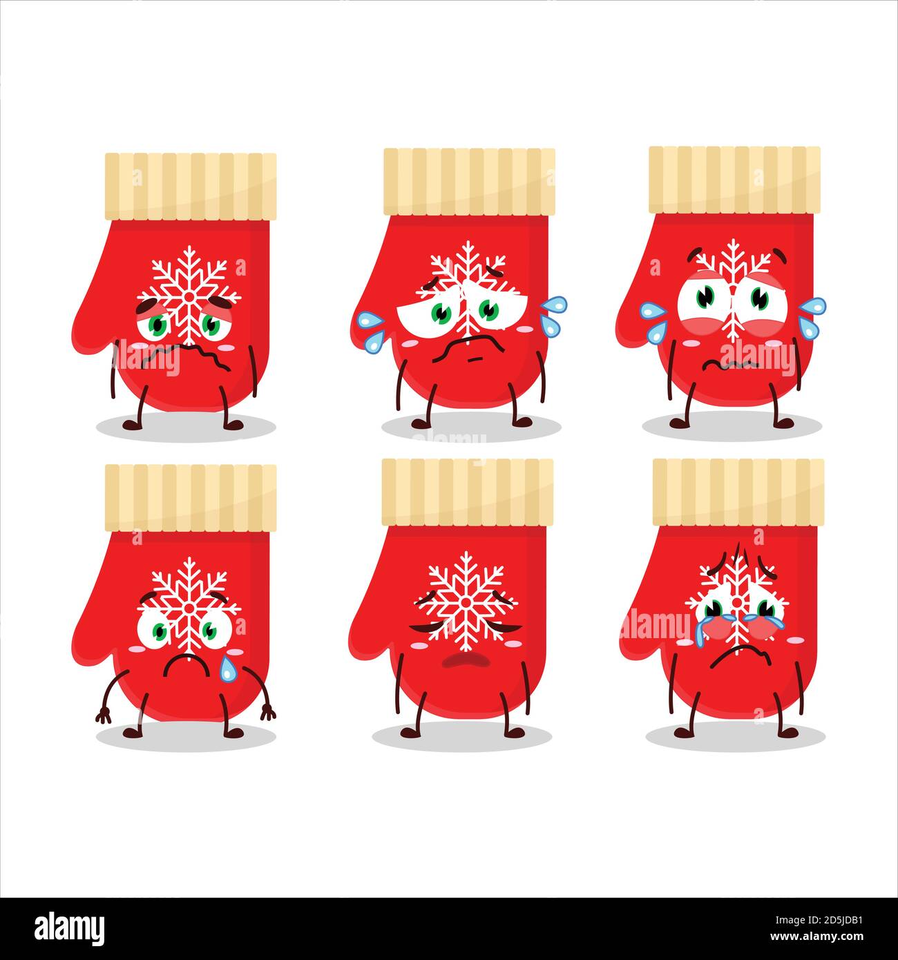 Red gloves cartoon character with sad expression Stock Vector Image ...