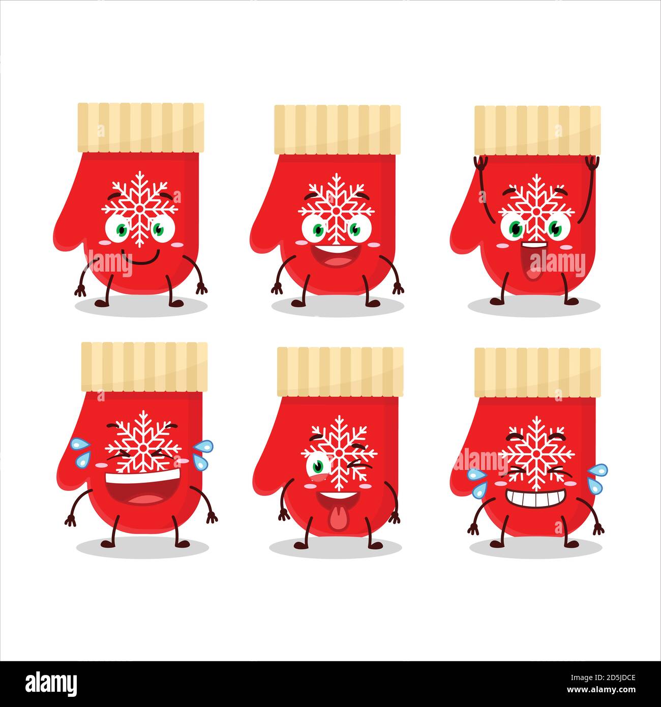 Cartoon character of red gloves with smile expression Stock Vector ...
