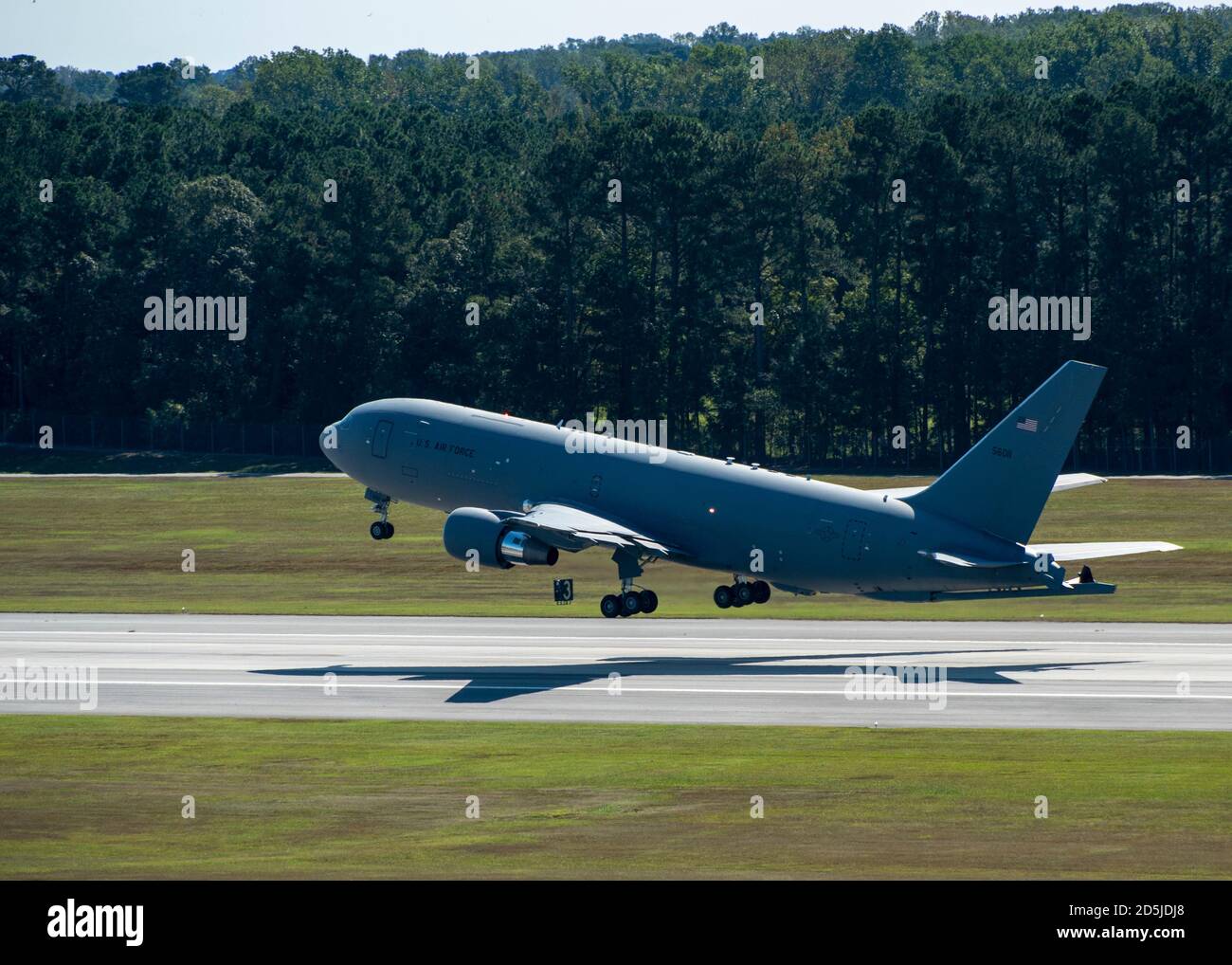 A KC-46A Pegasus from the 916th Air Refueling Wing takes off at Seymour ...