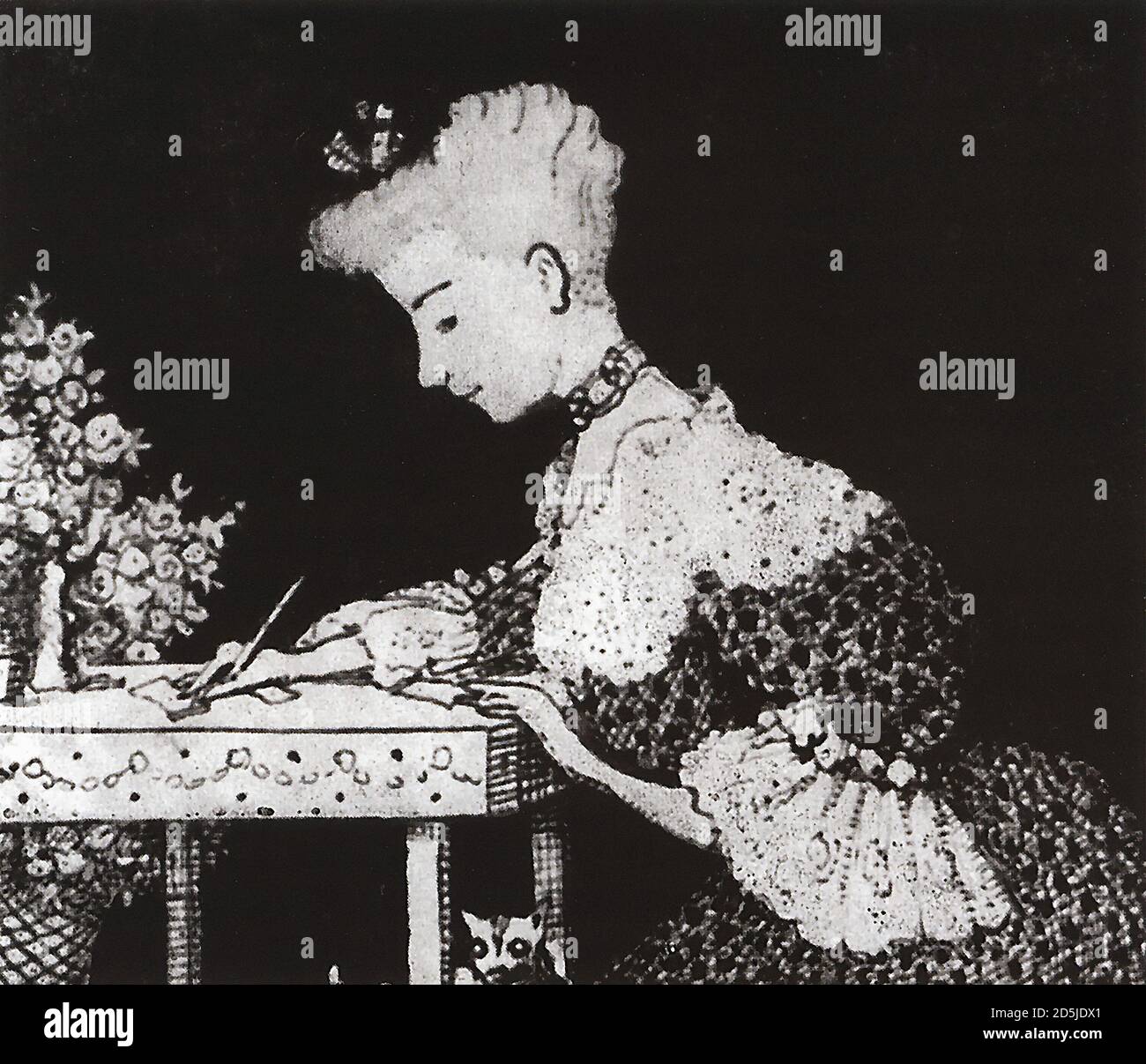 Somov Constantin - Lady Writing a Letter - Russian School - 19th ...