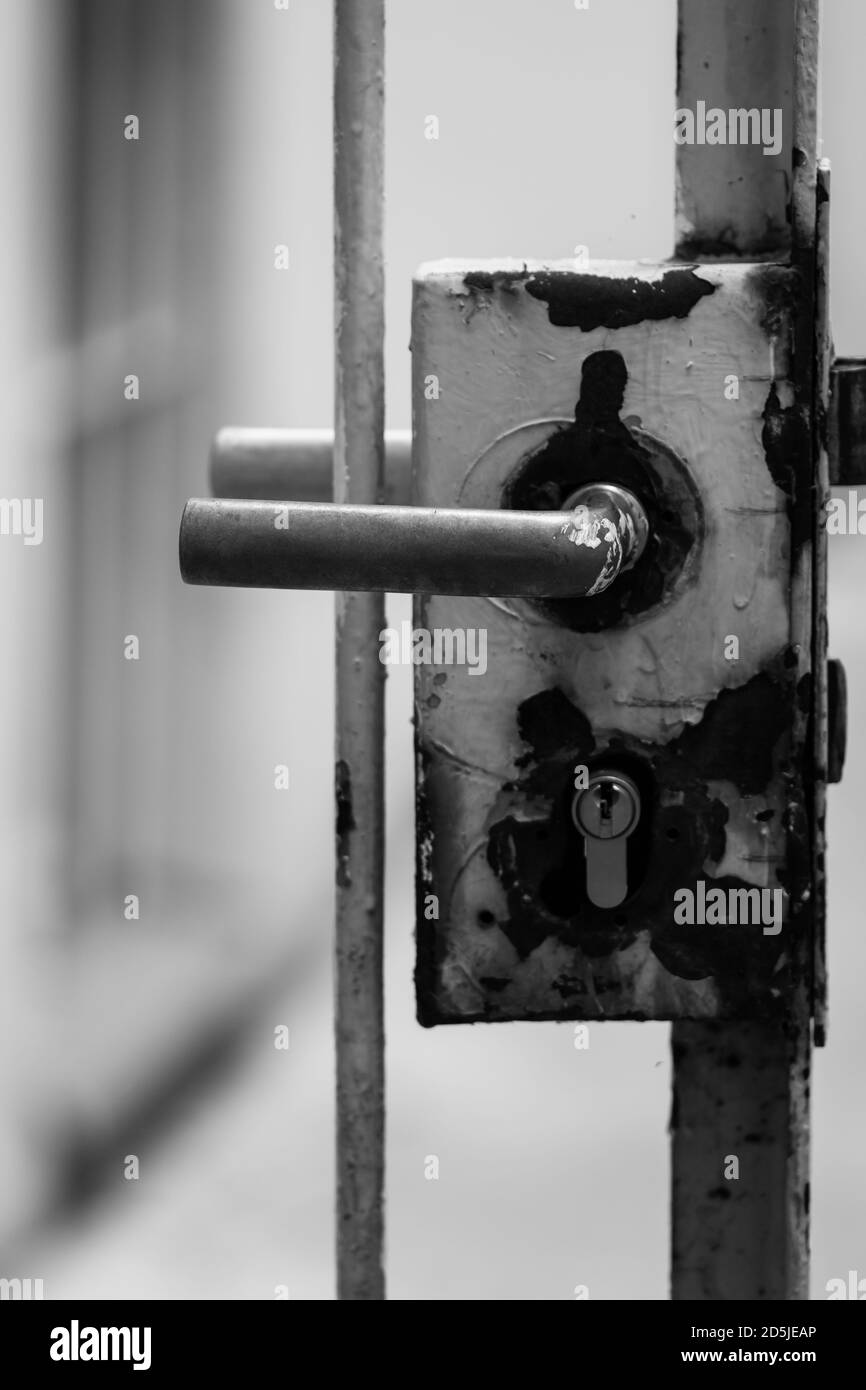 Gate lock Black and White Stock Photos & Images - Alamy