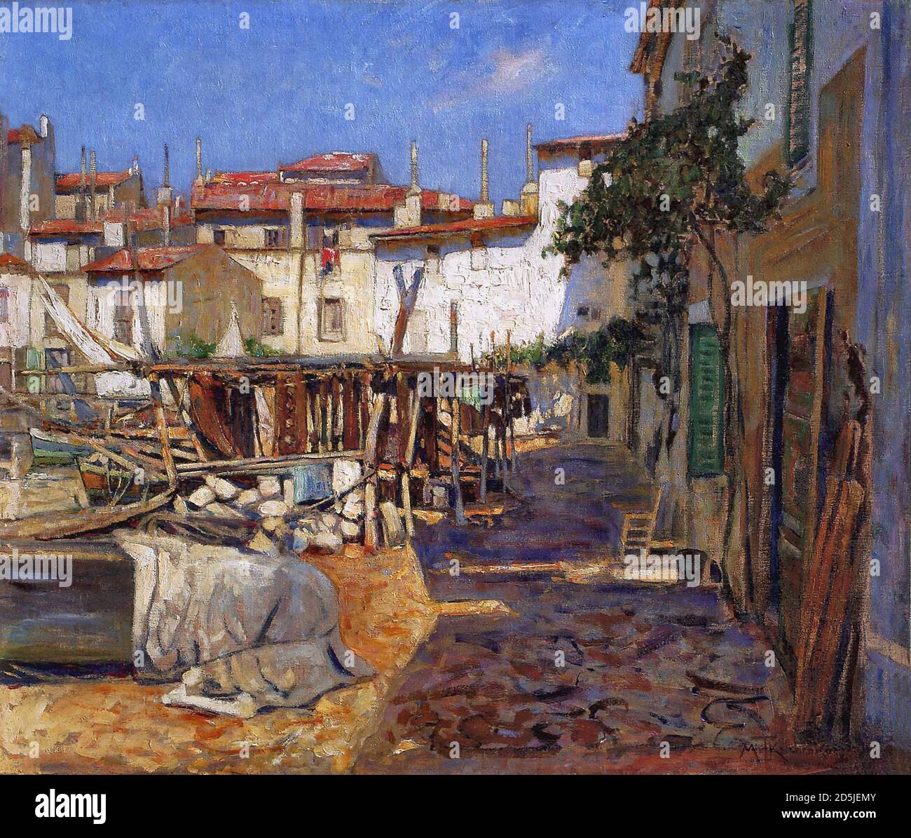 Tkachenko Mikhail Stepanovich - in the Port of Marseille - Russian School - 19th Century Stock ...