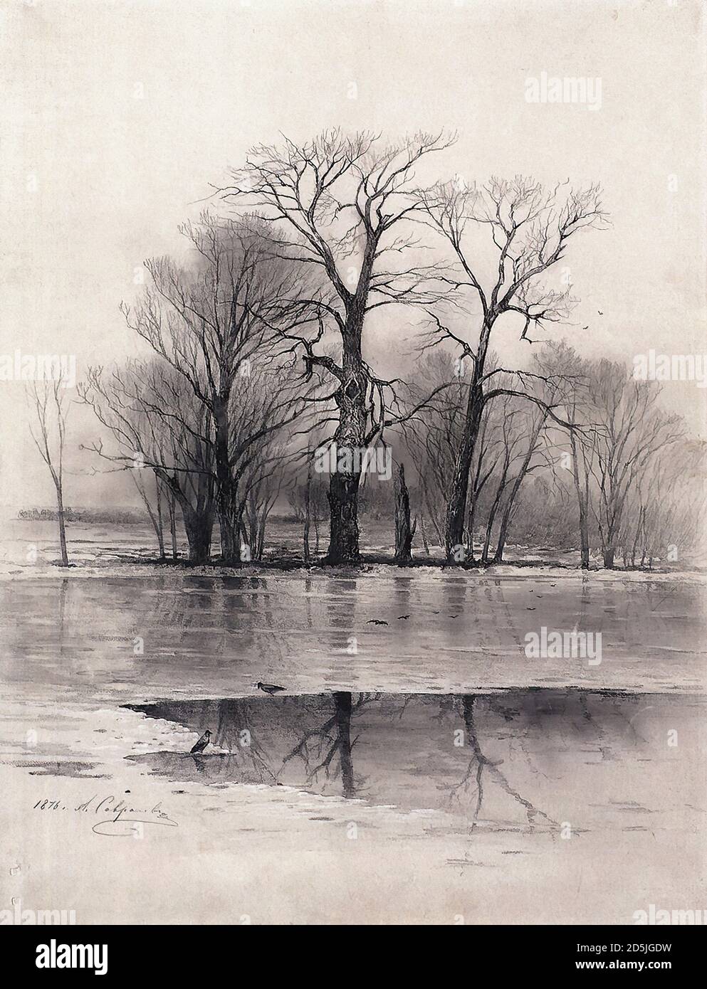 Savrasov Alexey - Early Spring. Thaw 3 - Russian School - 19th Century ...