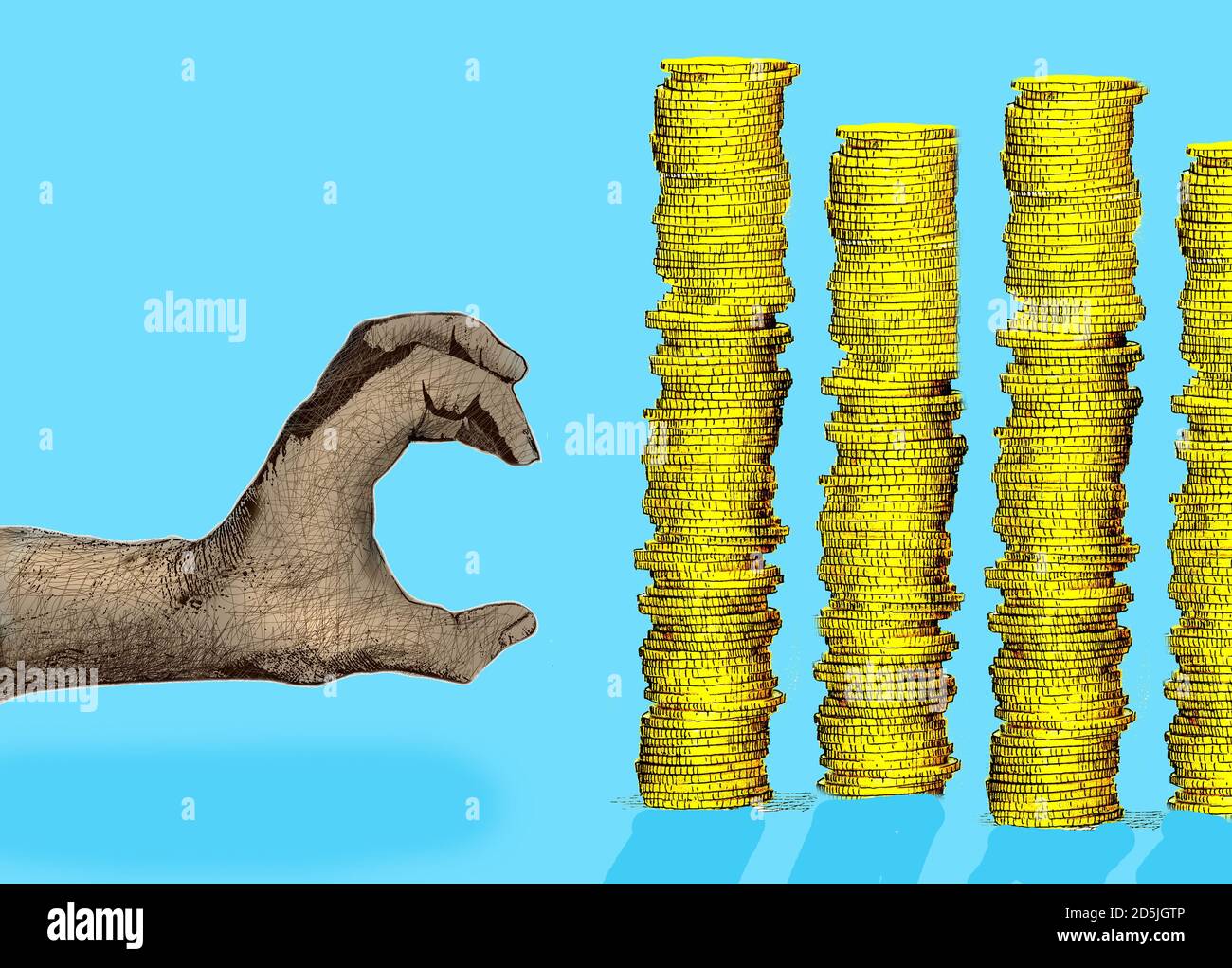 Steel coins by hand hi-res stock photography and images - Alamy