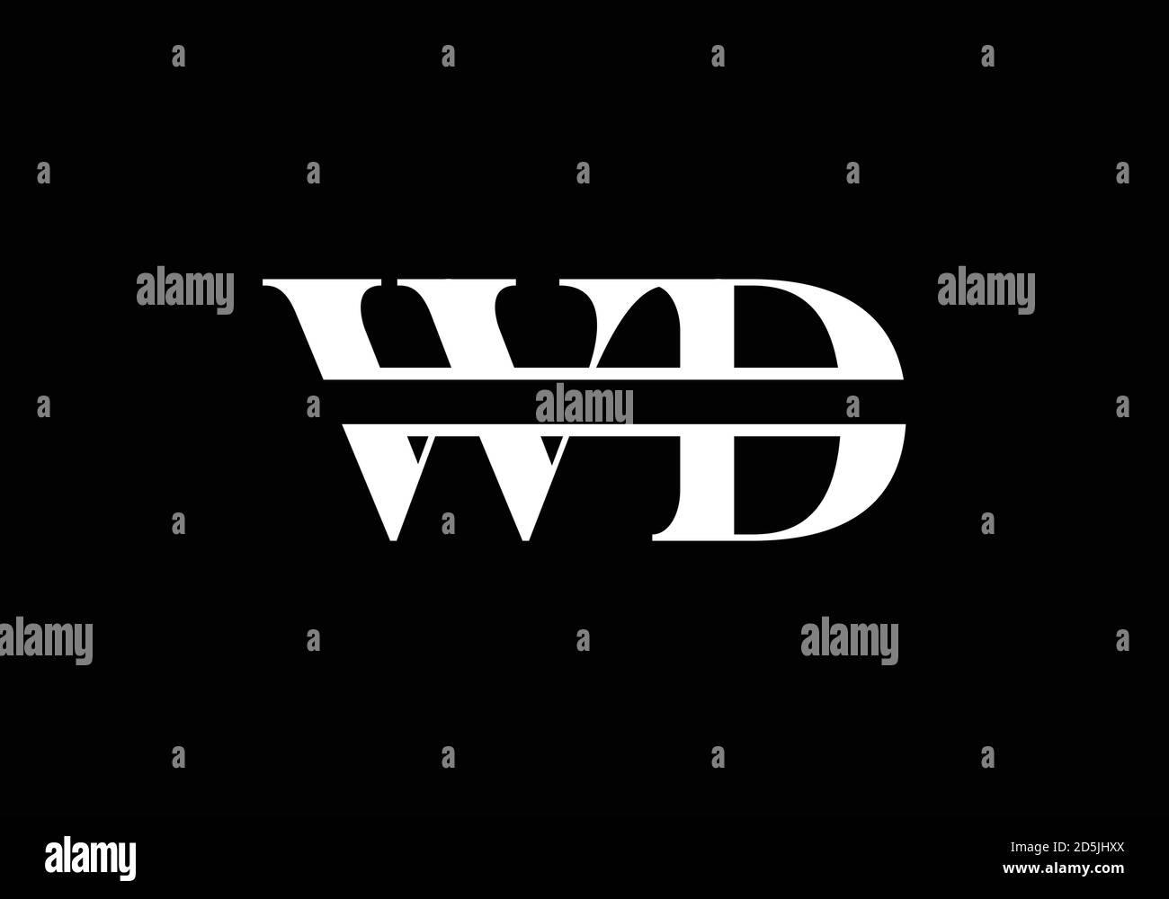 Initial Monogram Letter W D Logo Design Vector Template. Graphic ...