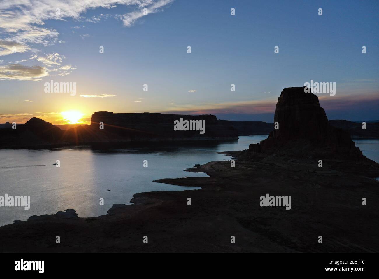 Lake Powell, Arizona, USA. 13th Aug, 2020. Aerial view of Last Chance ...