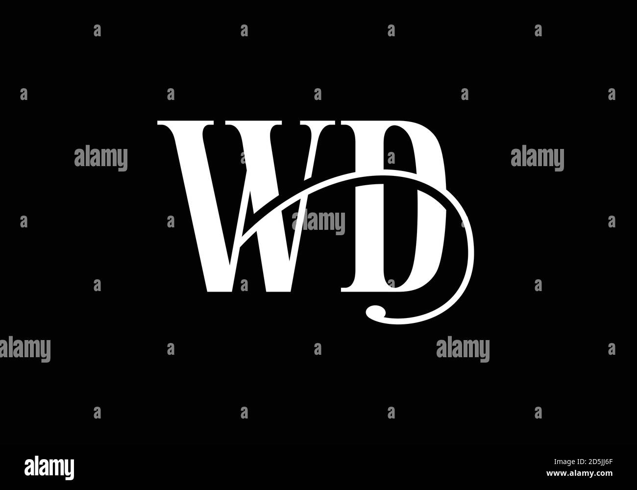 Initial Monogram Letter W D Logo Design Vector Template. Graphic ...