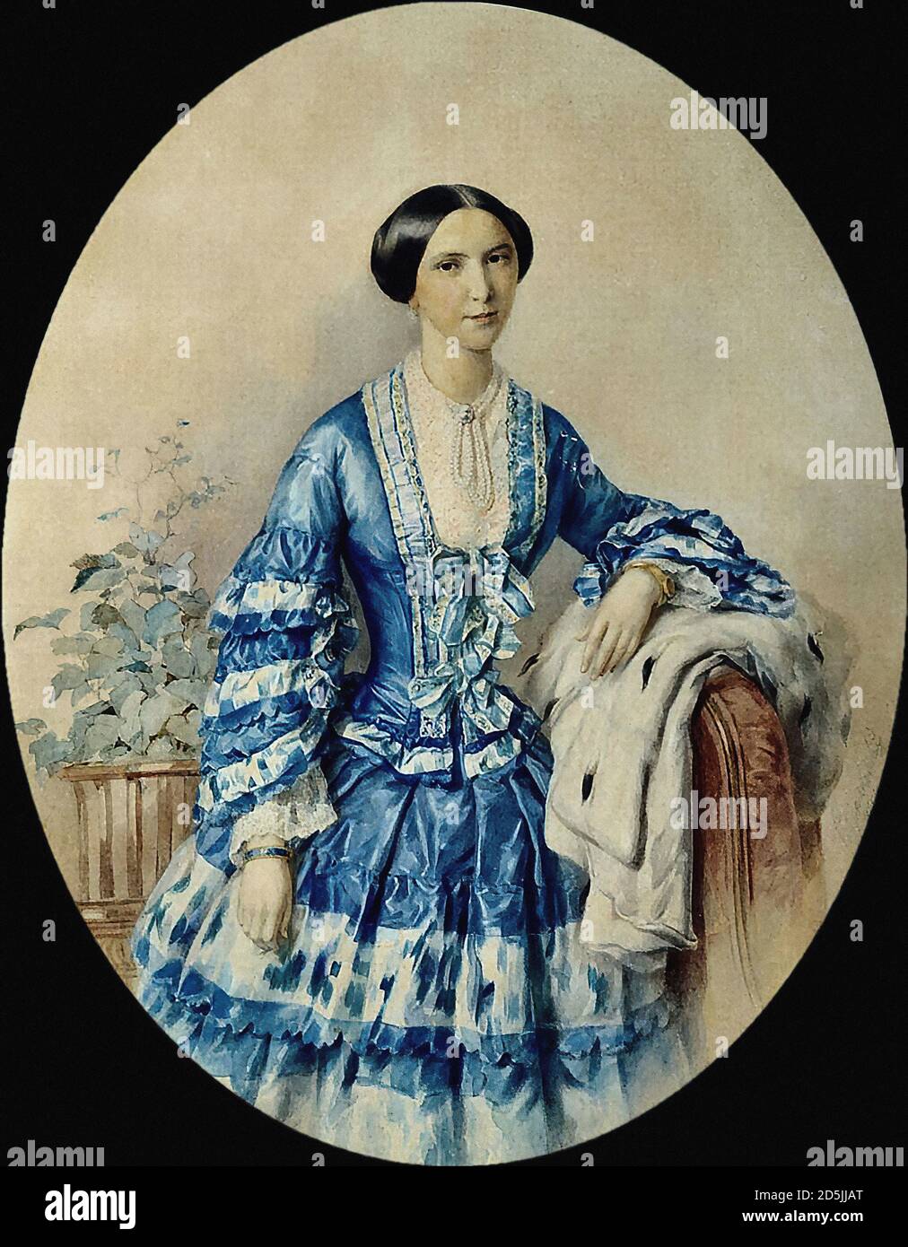Portrait of unknown woman in a russian dress hi-res stock photography ...