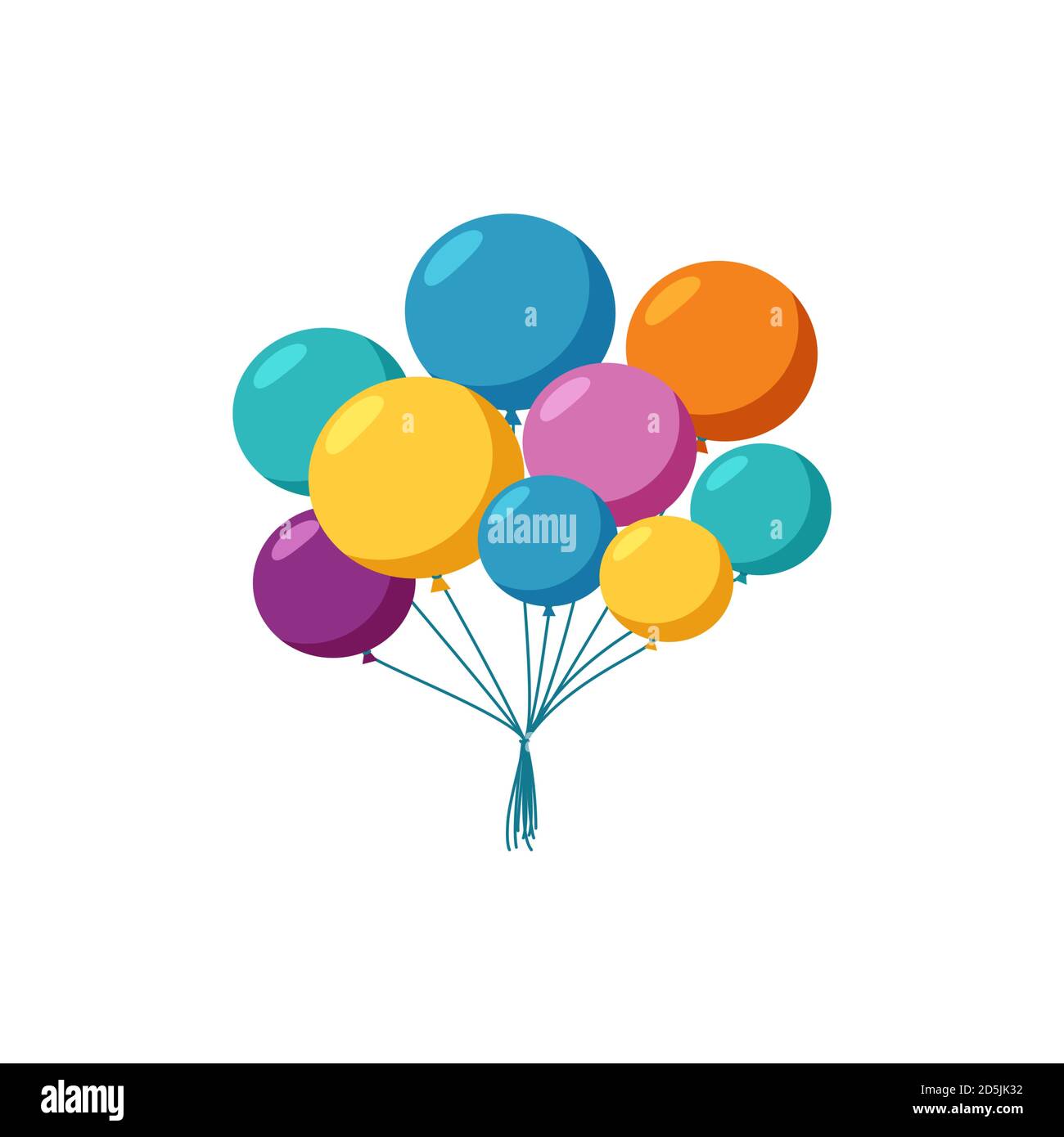 Flying balloons for a holiday celebration. Bunch of helium balloons ...