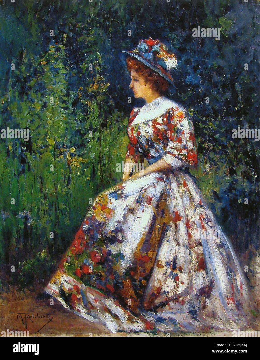 Tkachenko Mikhail Stepanovich - Portrait of a Lady - Russian School ...