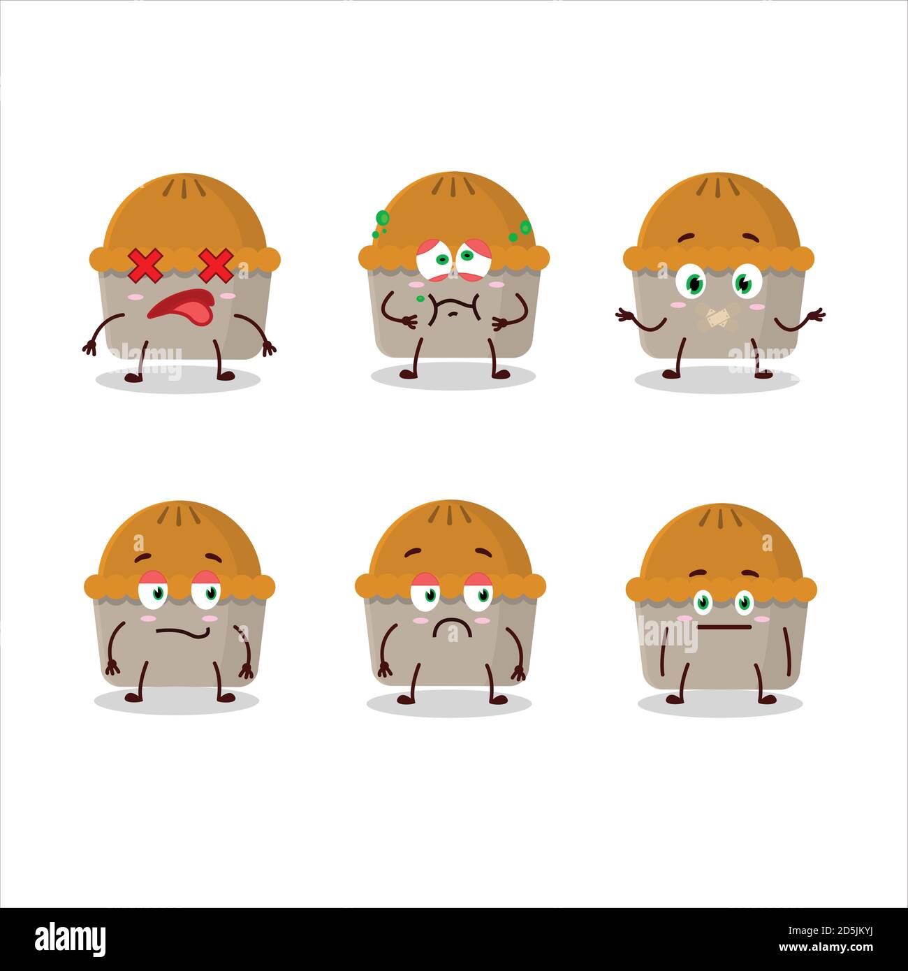 Meat pie cartoon character with nope expression Stock Vector Image ...