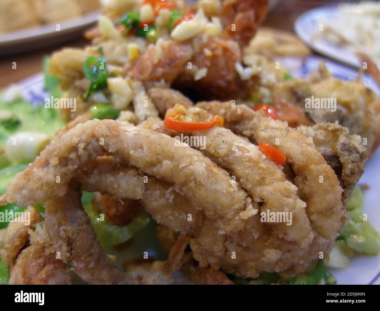 Close up shot of deep fried soft shell crab at Taipei, Taiwan Stock ...