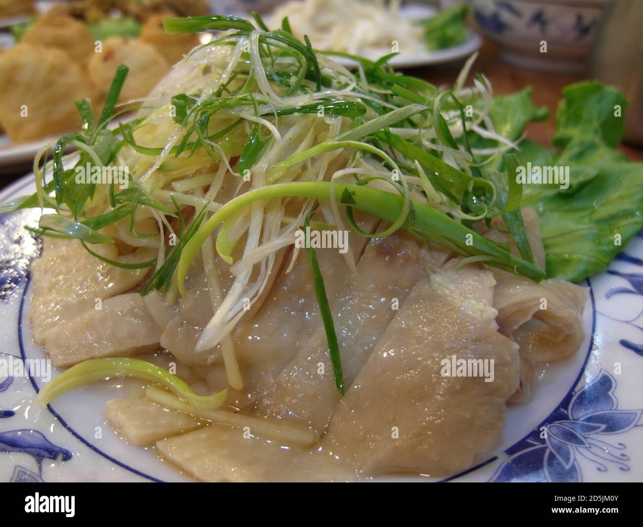 Close up shot of steamed chicken slice at Taipei, Taiwan Stock Photo ...