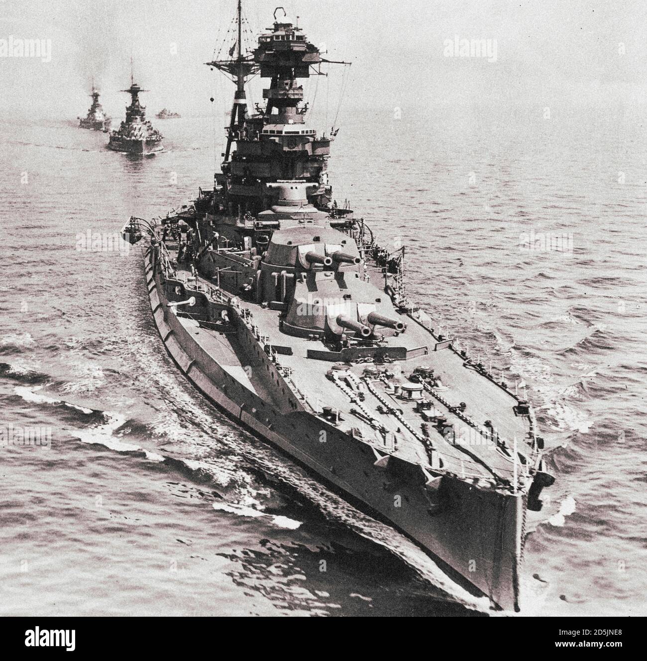 The “Barham” battleship (HMS Barham) is at the head of the British ...