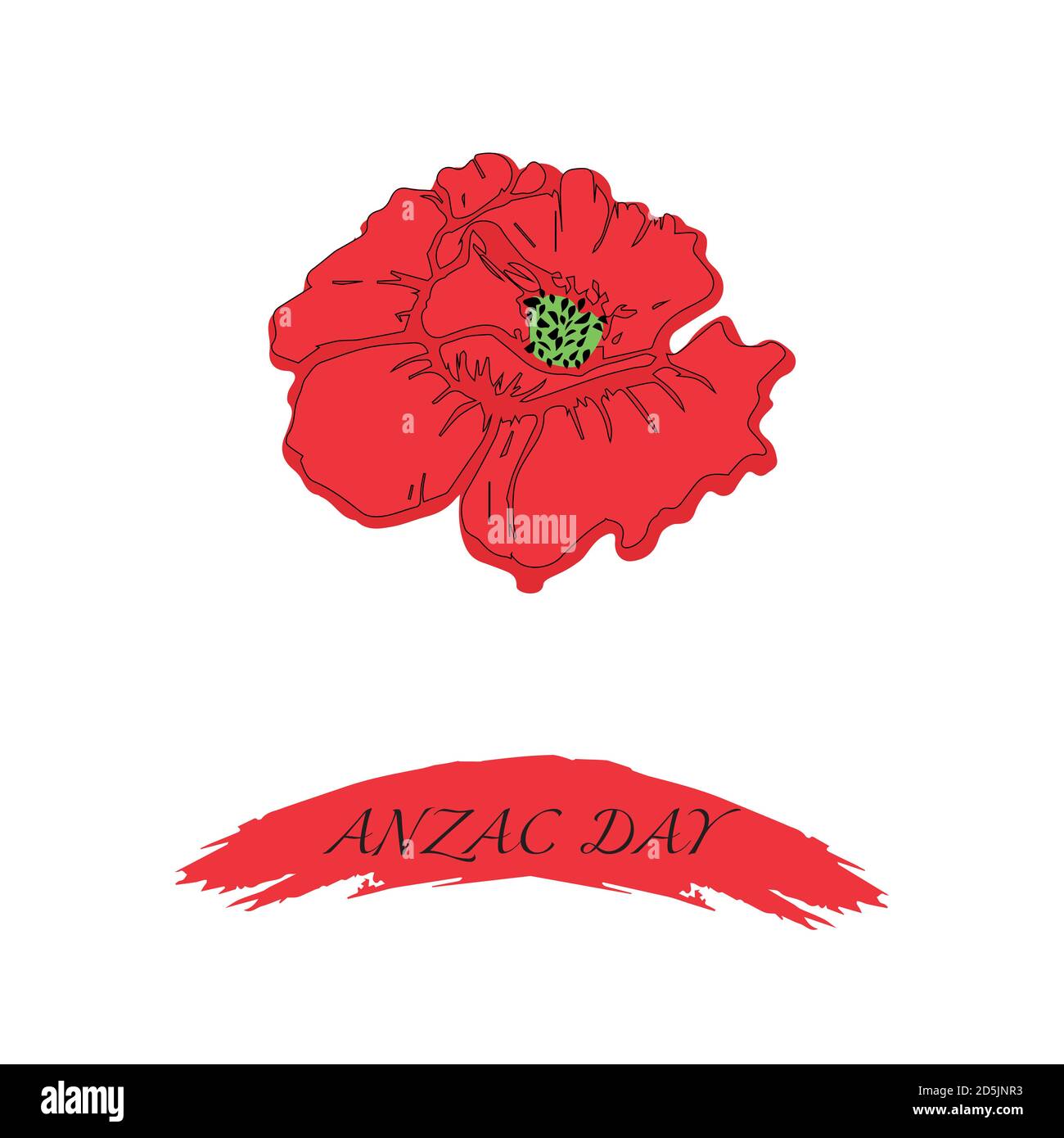 Vector illustration of a bright poppy flower. Remembrance day symbol ...