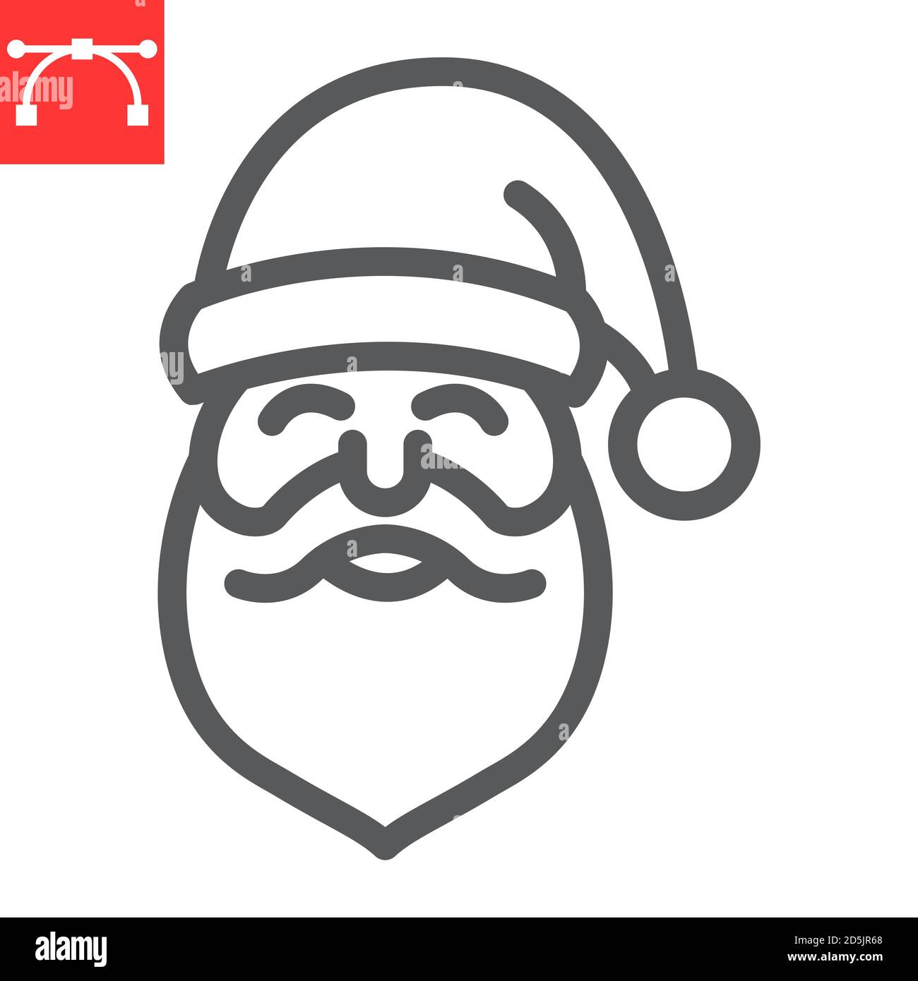 Santa Claus line icon, merry christmas and xmas, new year sign vector ...