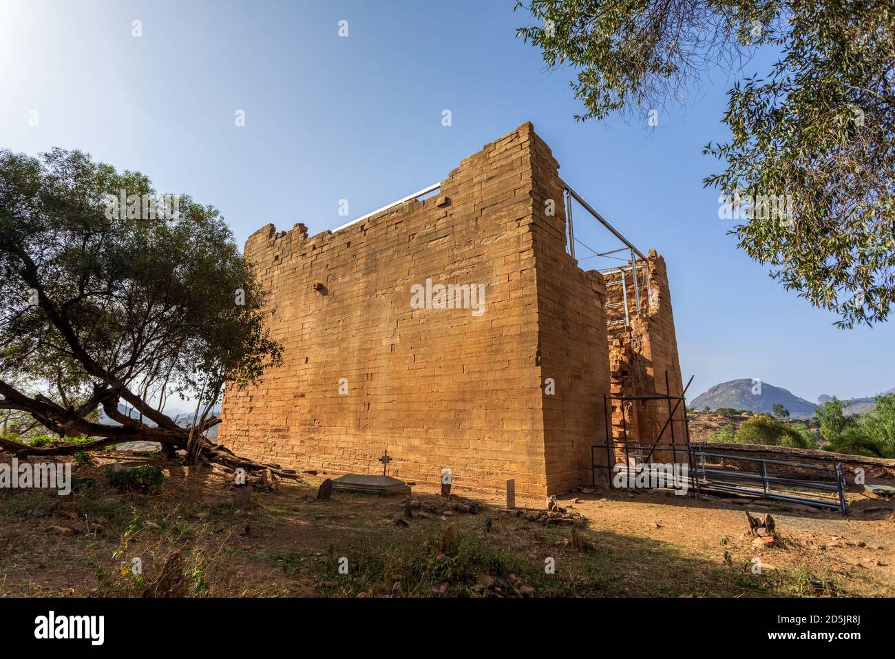 Ruins of the Great Temple of the Moon from 700 BC in Yeha, Tigray ...