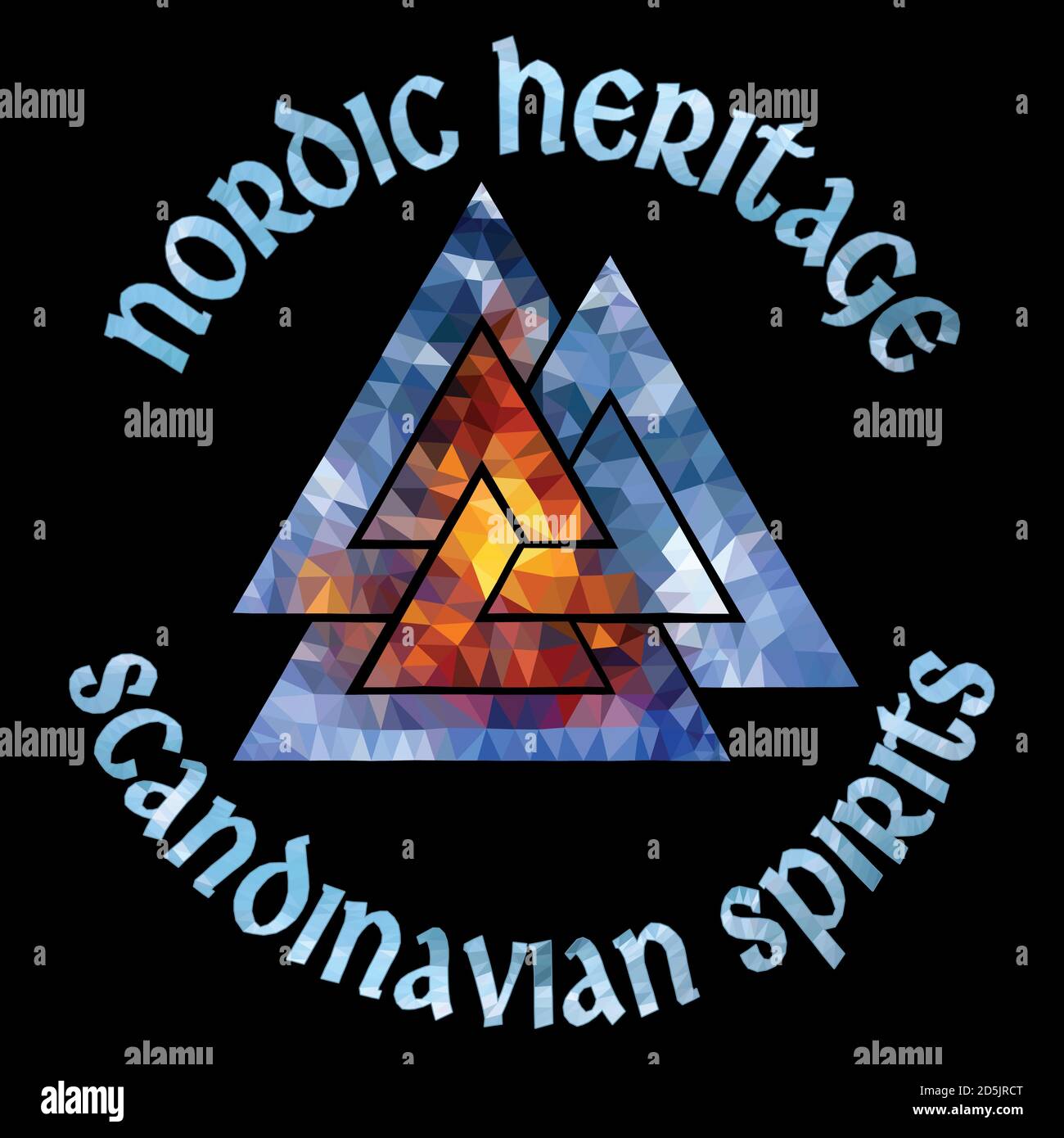 Ancient Scandinavian pagan symbol Valknut, polygonal style Stock Vector ...