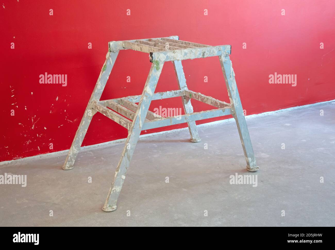 Small metal ladder, very dirty, intensively used Stock Photo - Alamy