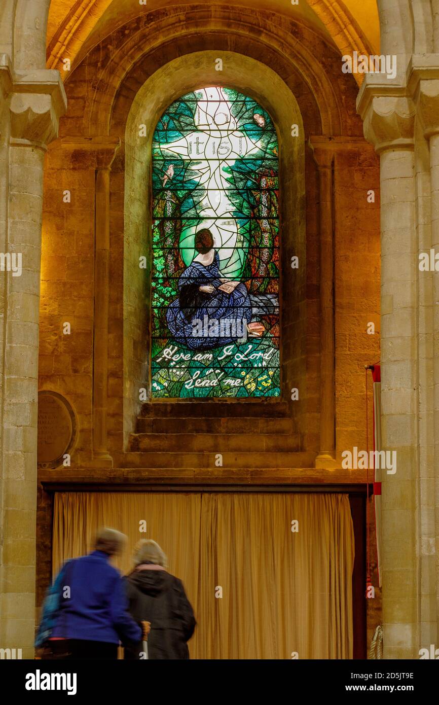 ROMSEY, HAMPSHIRE, UK OCTOBER 13, 2020. Visitors view the newly ...