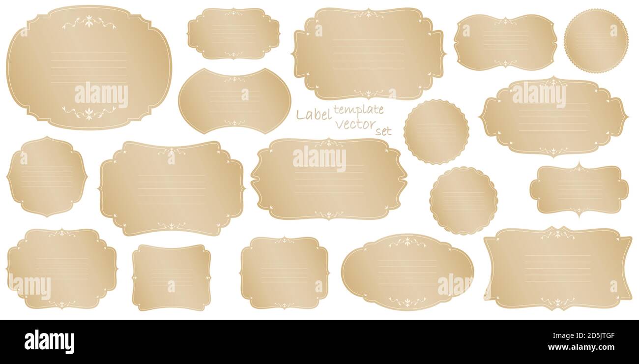 collection of different vintage labels colored brown Stock Vector Image ...