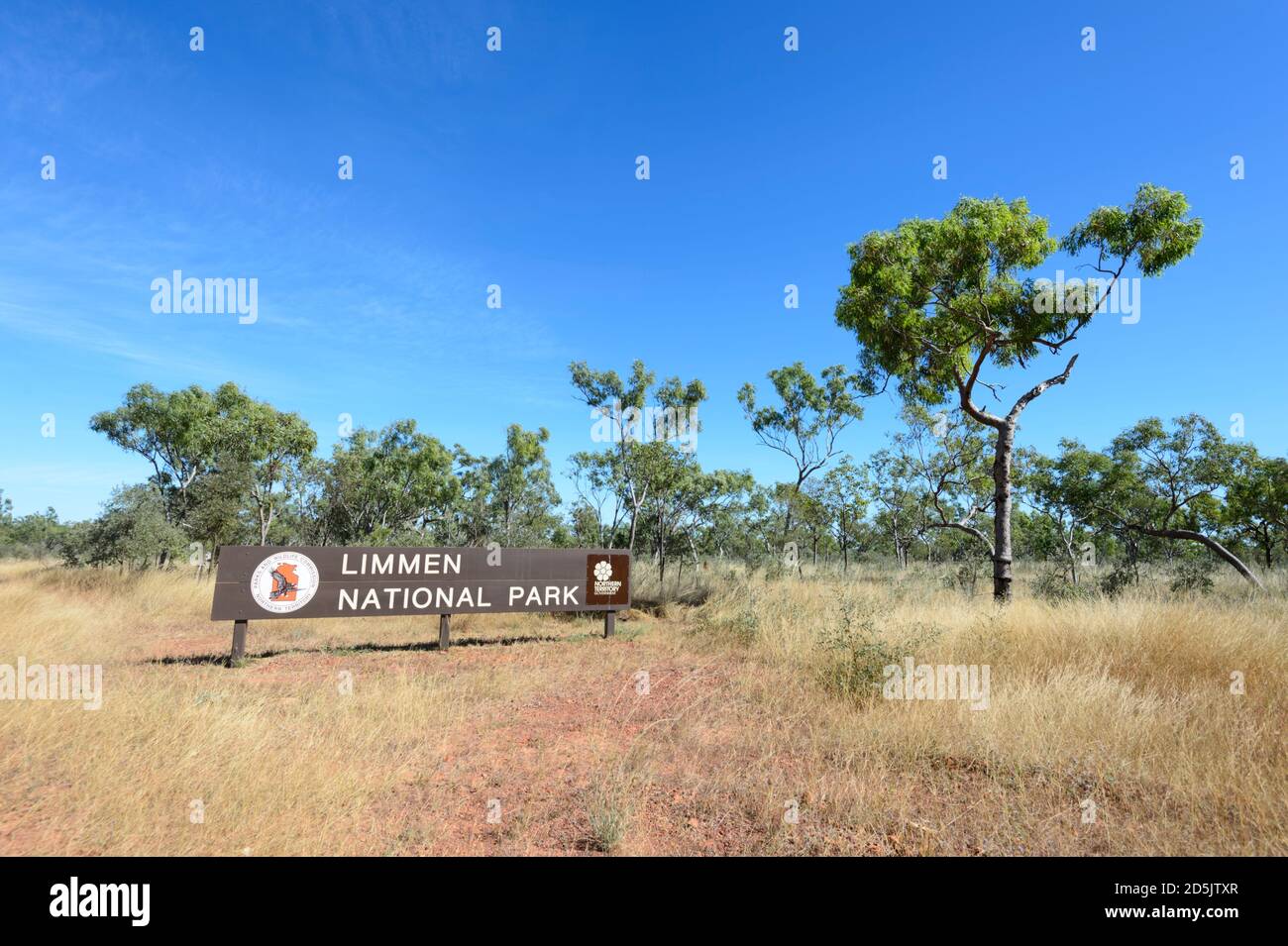 Name sign of Limmen National Park, a remote scenic Outback region ...