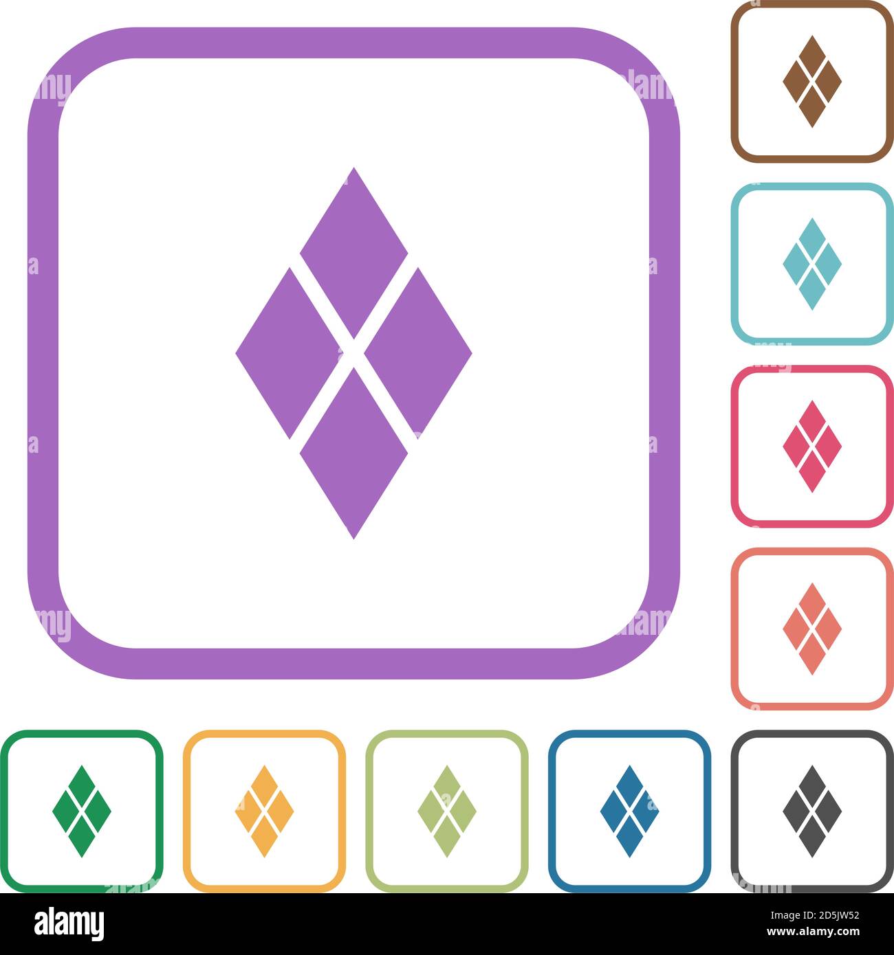 Diamond tile pattern simple icons in color rounded square frames on ...