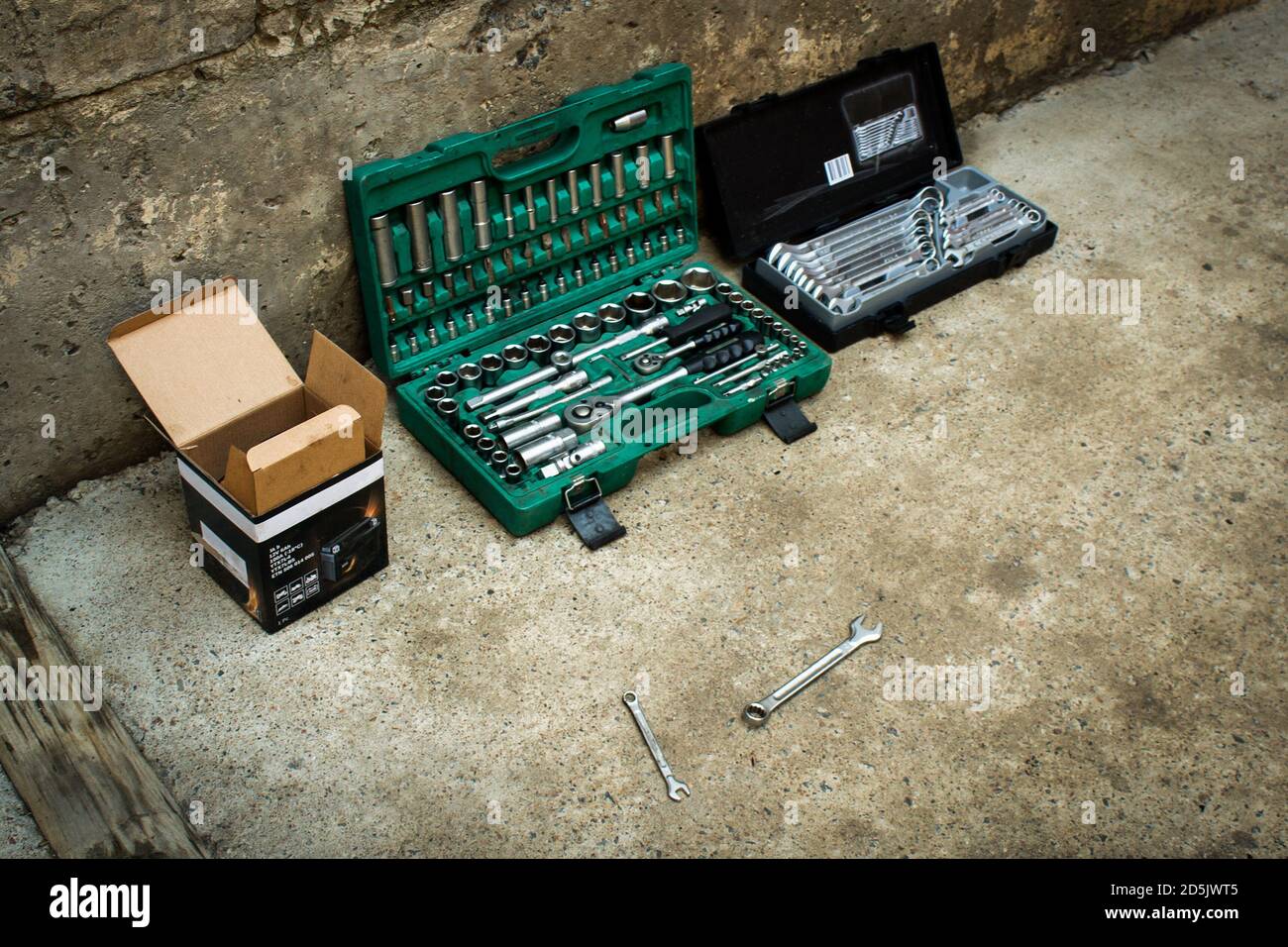 Professional mechanic tool kit in a box for repairing motorcycles and ...