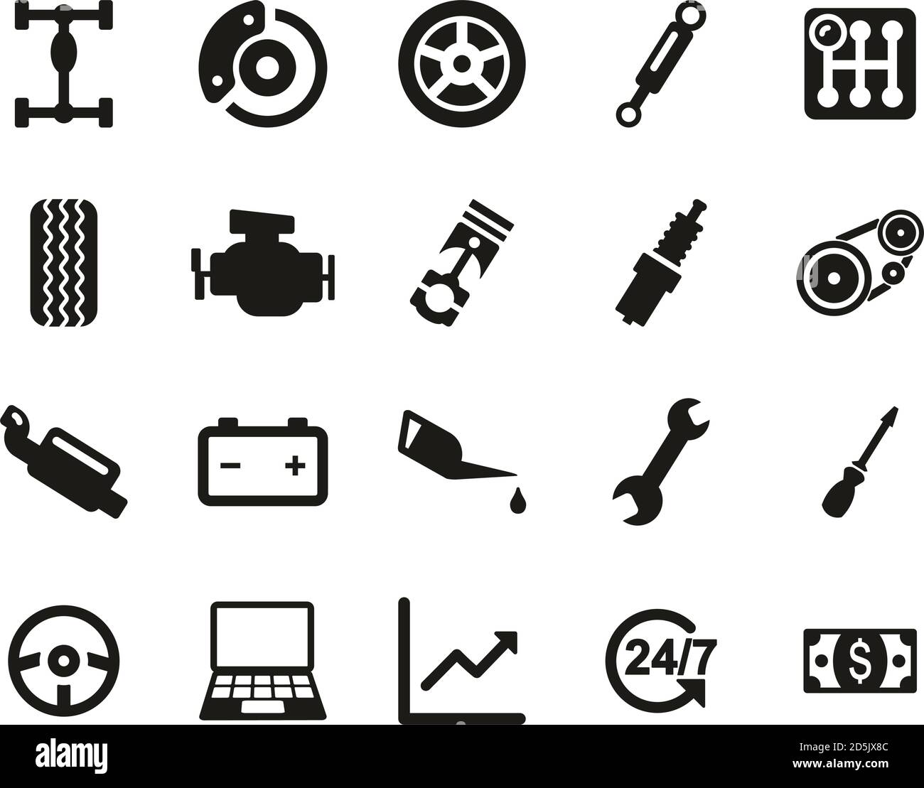 Car Mechanic Black & White Set Big Stock Vector Image & Art - Alamy