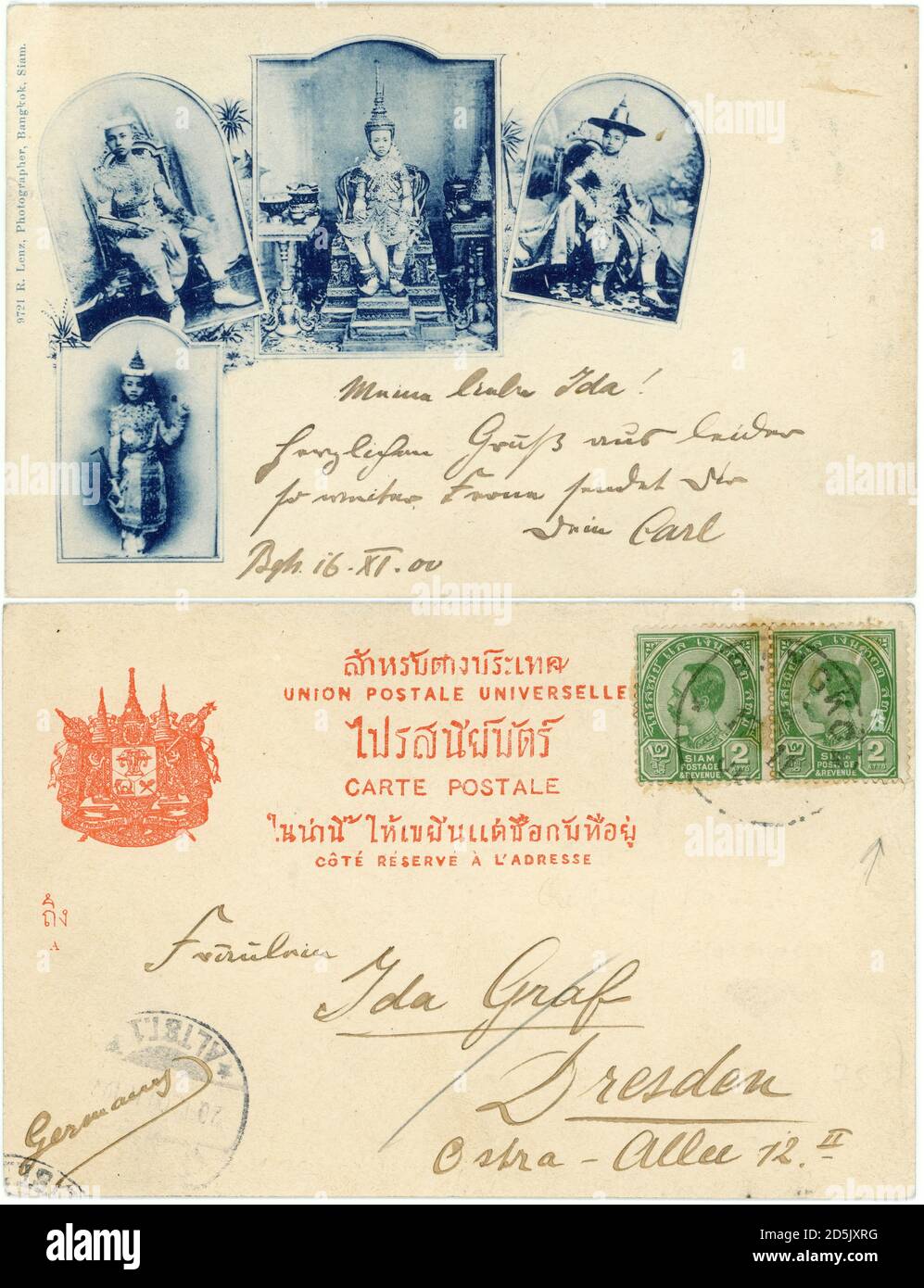 Siam thailand, Children of King Rama V Chulalongkorn (1900) Postcard ...