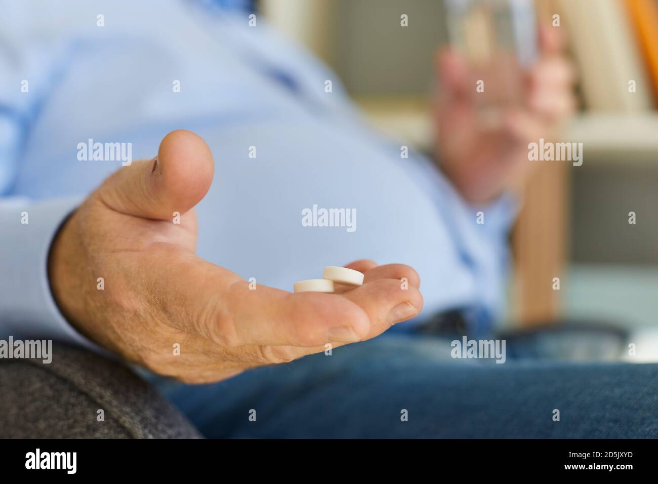 Old man taking medicaments home hi-res stock photography and images - Alamy