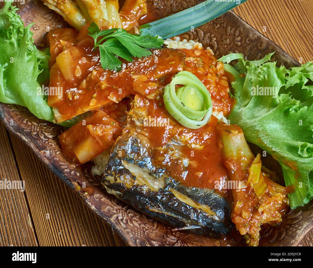 Coo-Coo and Flying Fish, national dish of Barbados, cornmeal and okra ...