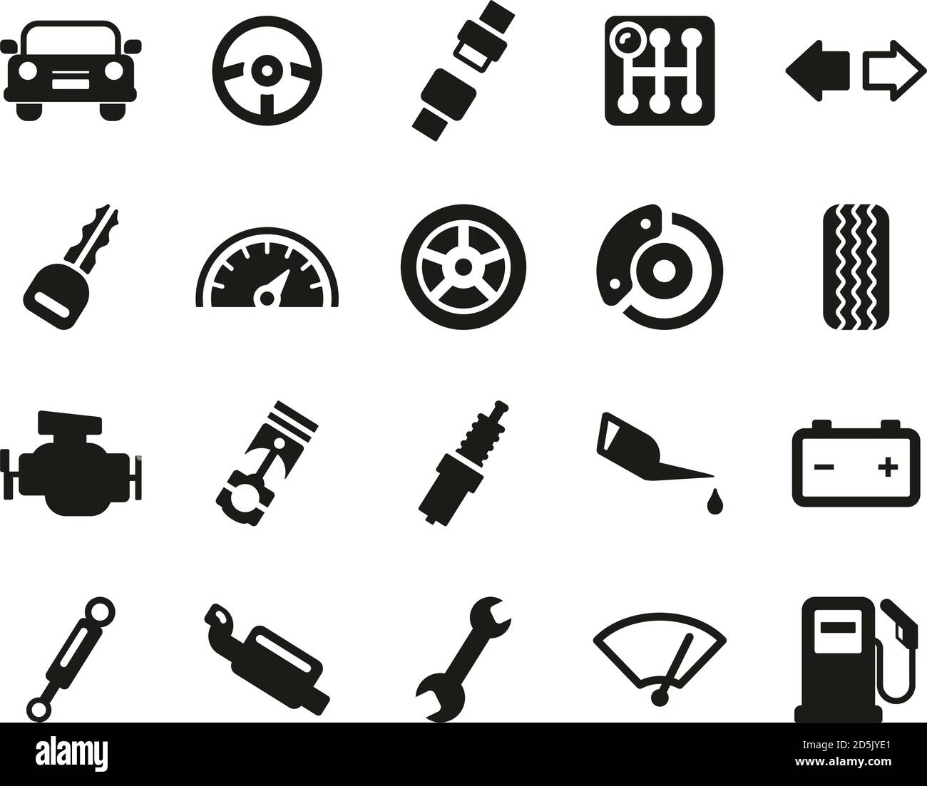 Car Or Car Parts Black & White Set Big Stock Vector Image & Art - Alamy