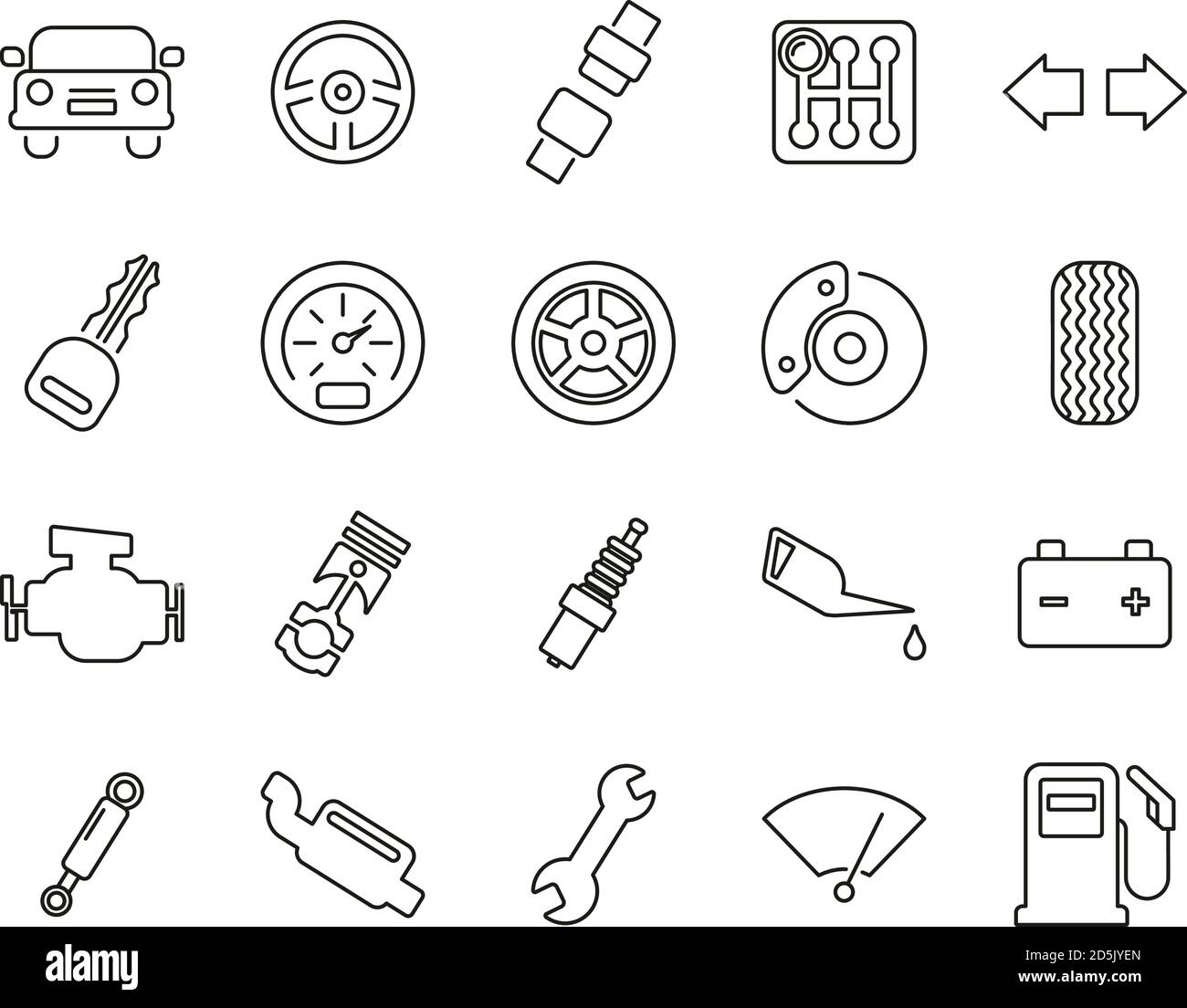 Car Or Car Parts Thin Line Set Big Stock Vector Image & Art - Alamy