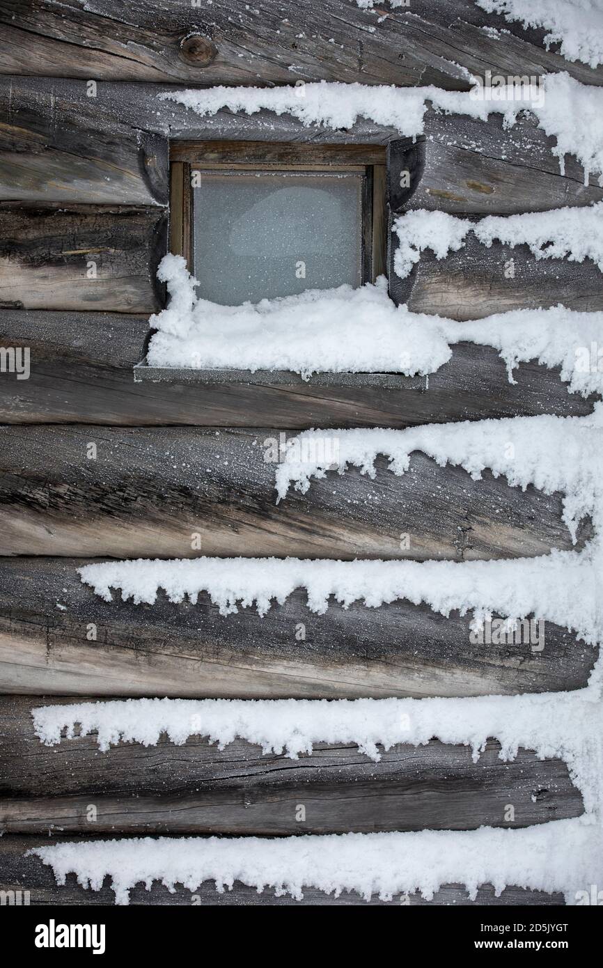 Iso Syote; Log Cabin; Finland Stock Photo - Alamy
