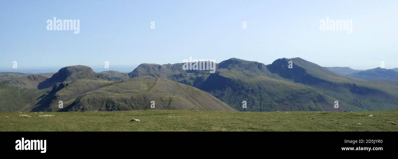 The view from Pillar, GreatGable, Scarfell,and Scarfell Pike Stock ...